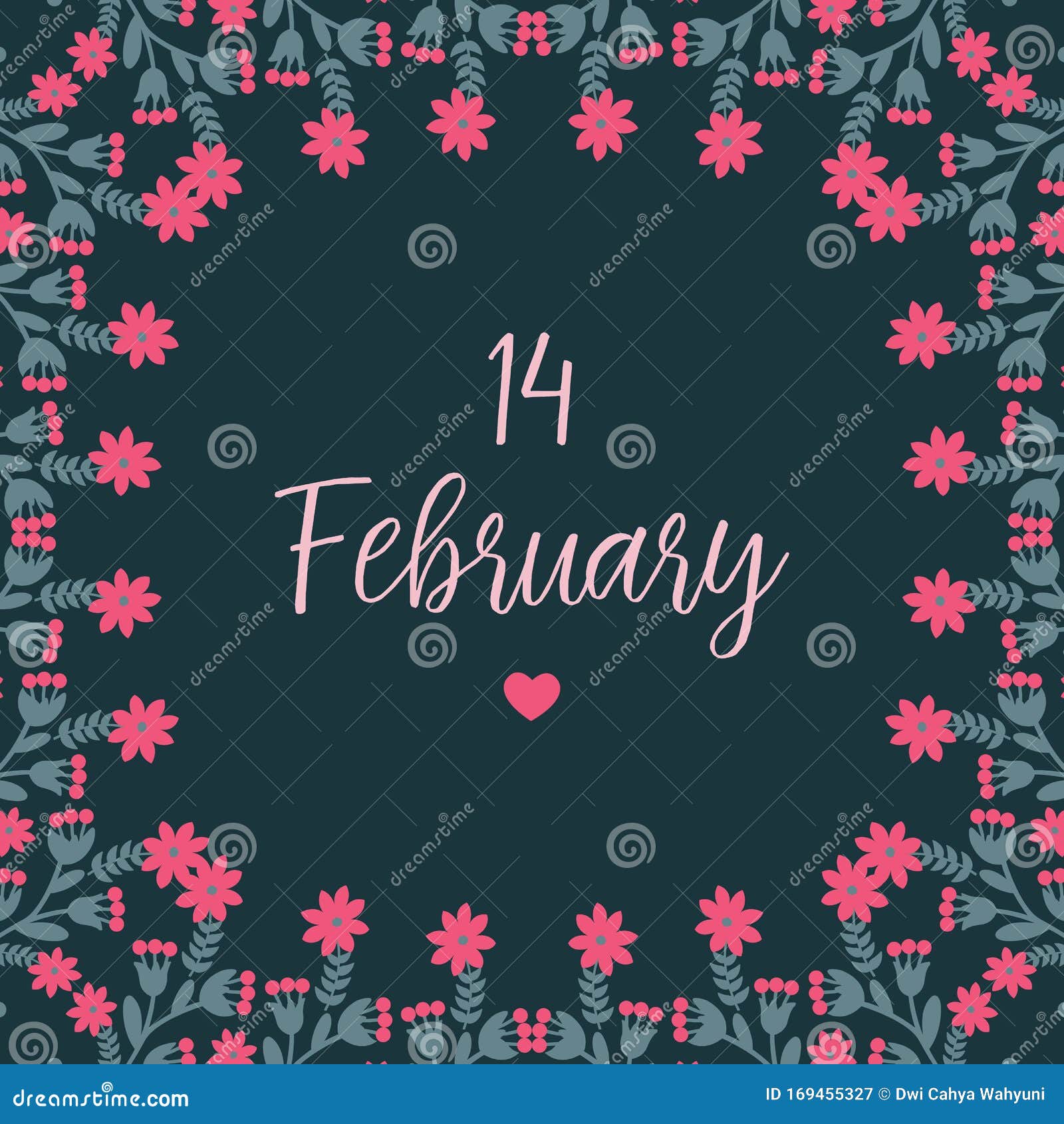 Simple Shape Pattern of Leaf and Pink Floral Frame, for Beautiful 14 ...