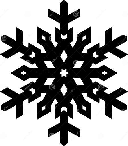 Simple Shape Stylish Black Snowflake for Your Design. Vector Geo Stock ...