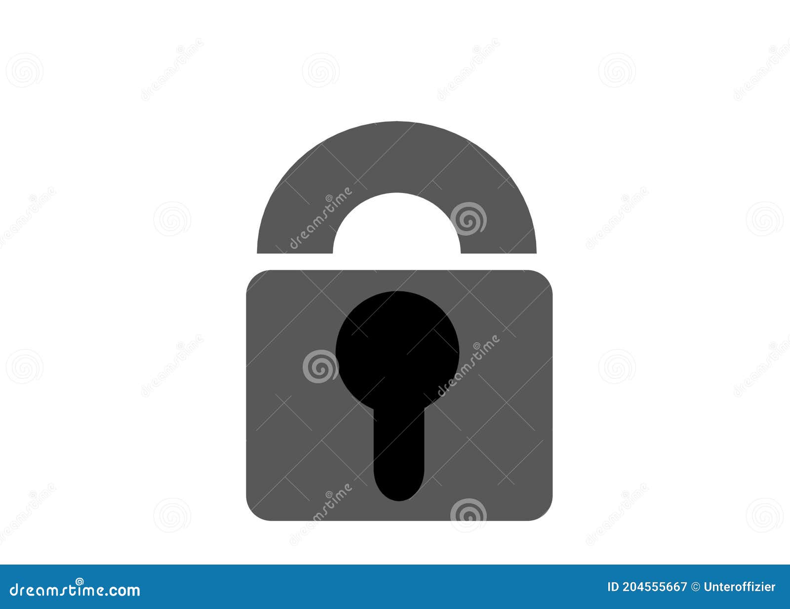 A Simple Shape and Symbol of a Dark Grey Padlock with Black Keyhole in ...