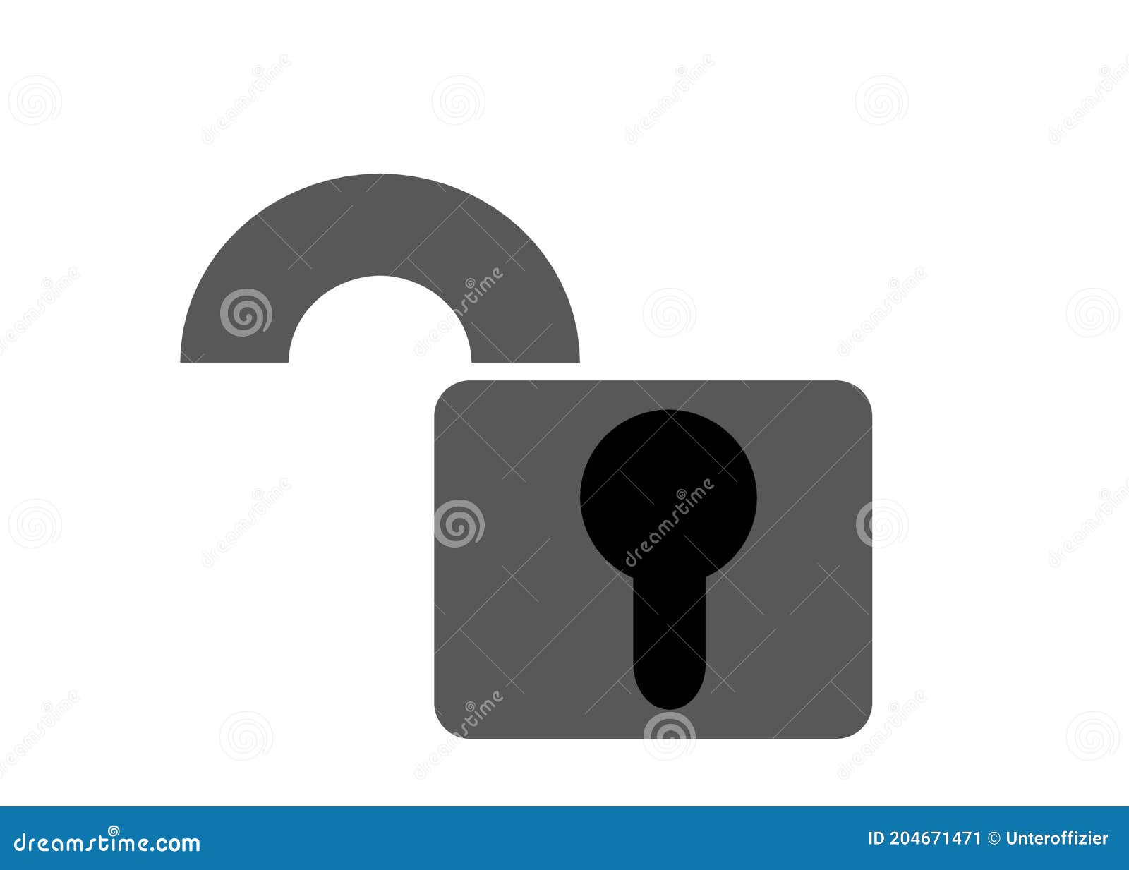 A Simple Shape and Symbol of a Dark Grey Padlock with Black Keyhole in ...