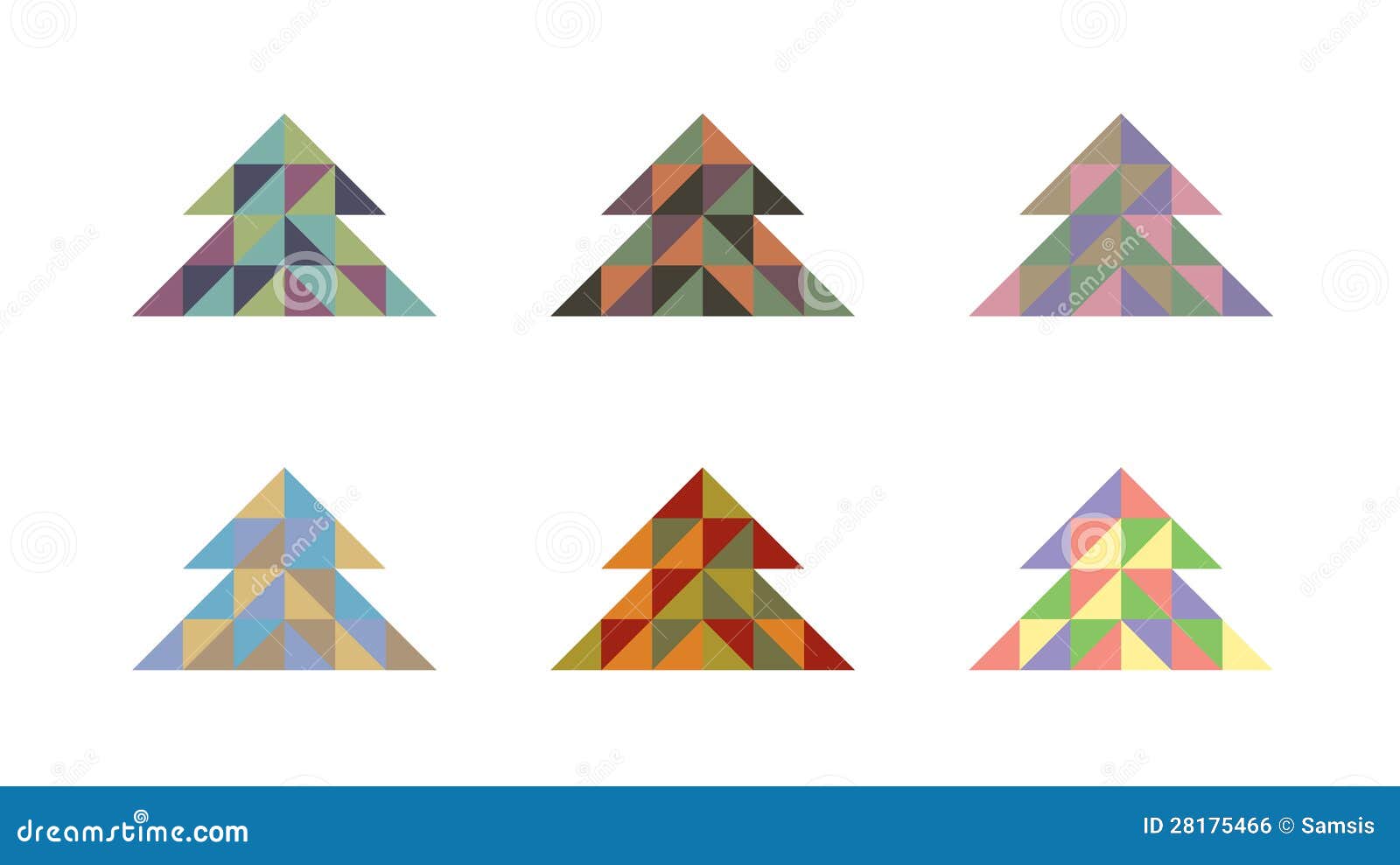 Simple Shapes of Christmas Tree Stock Illustration - Illustration of ...