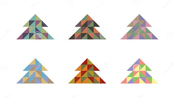 Simple Shapes of Christmas Tree Stock Illustration - Illustration of ...