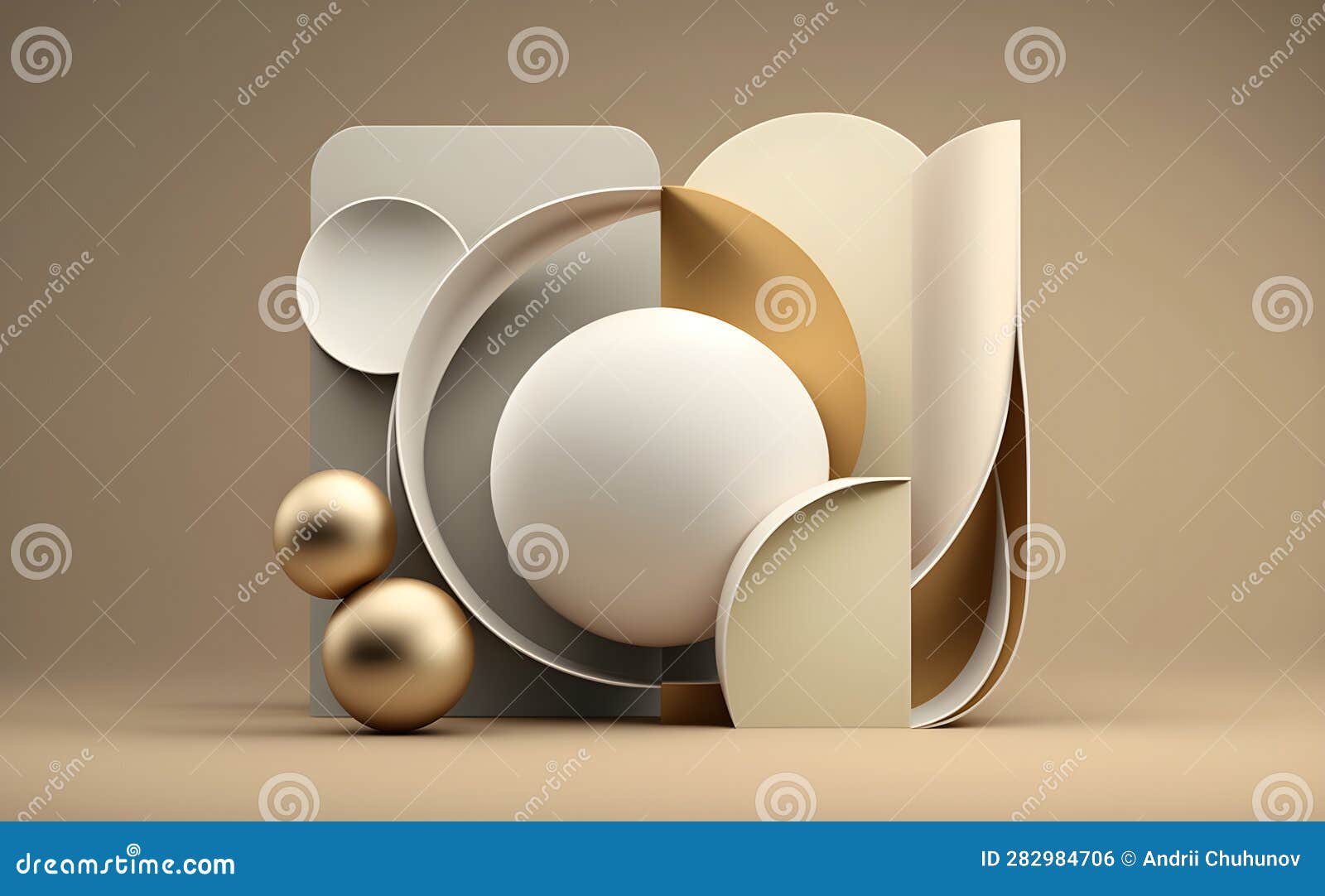 Simple Shapes in Neutral Colors, Generative AI Stock Illustration ...