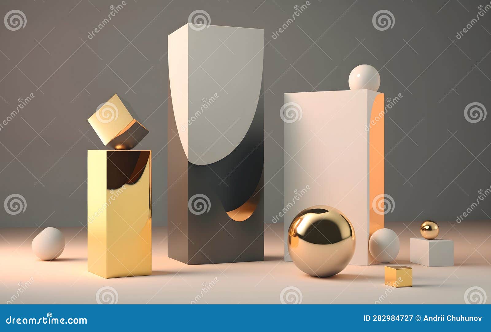 Simple Shapes in Neutral Colors, Generative AI Stock Illustration ...
