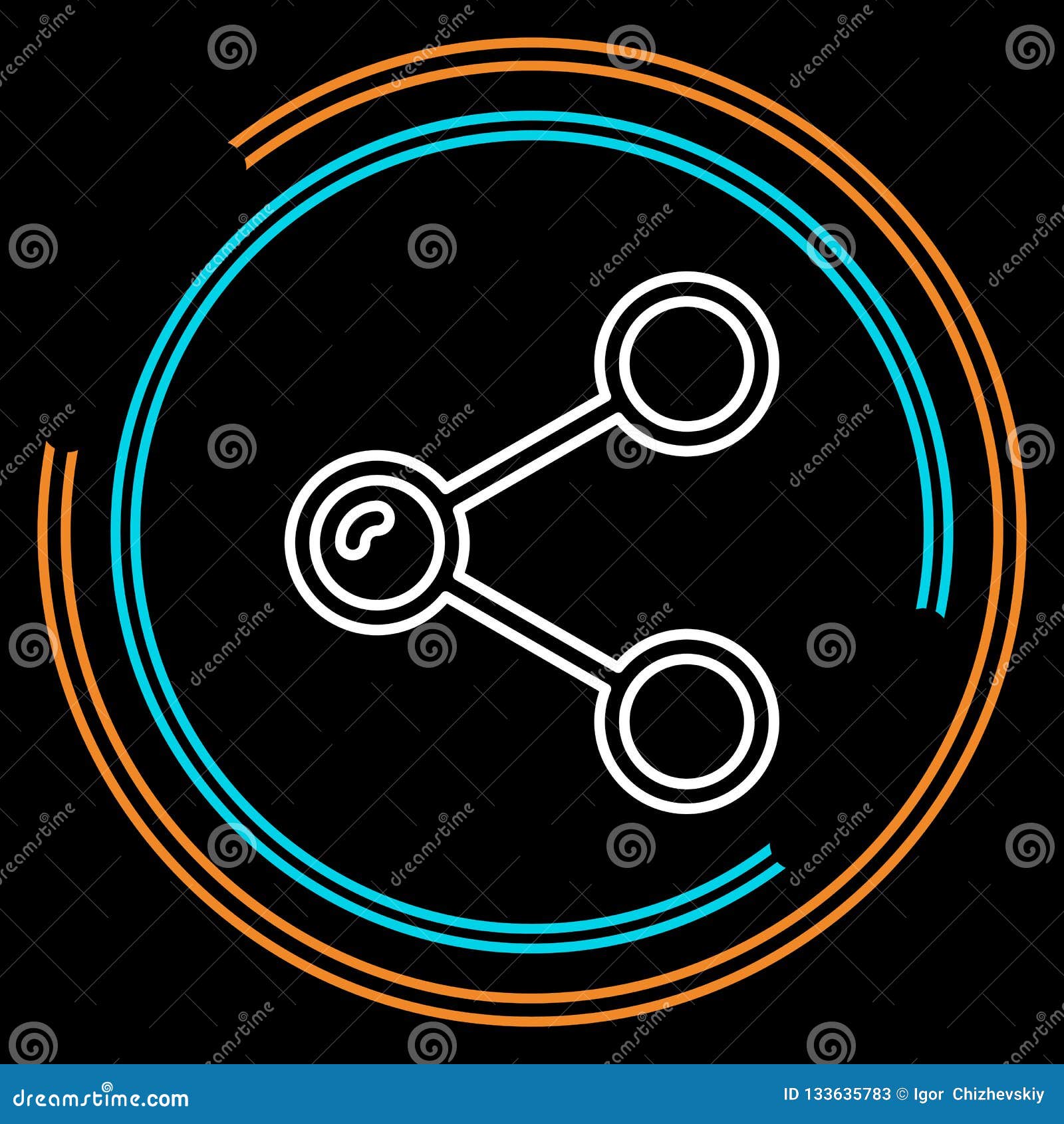 Simple Share Thin Line Vector Icon Stock Vector - Illustration of data ...