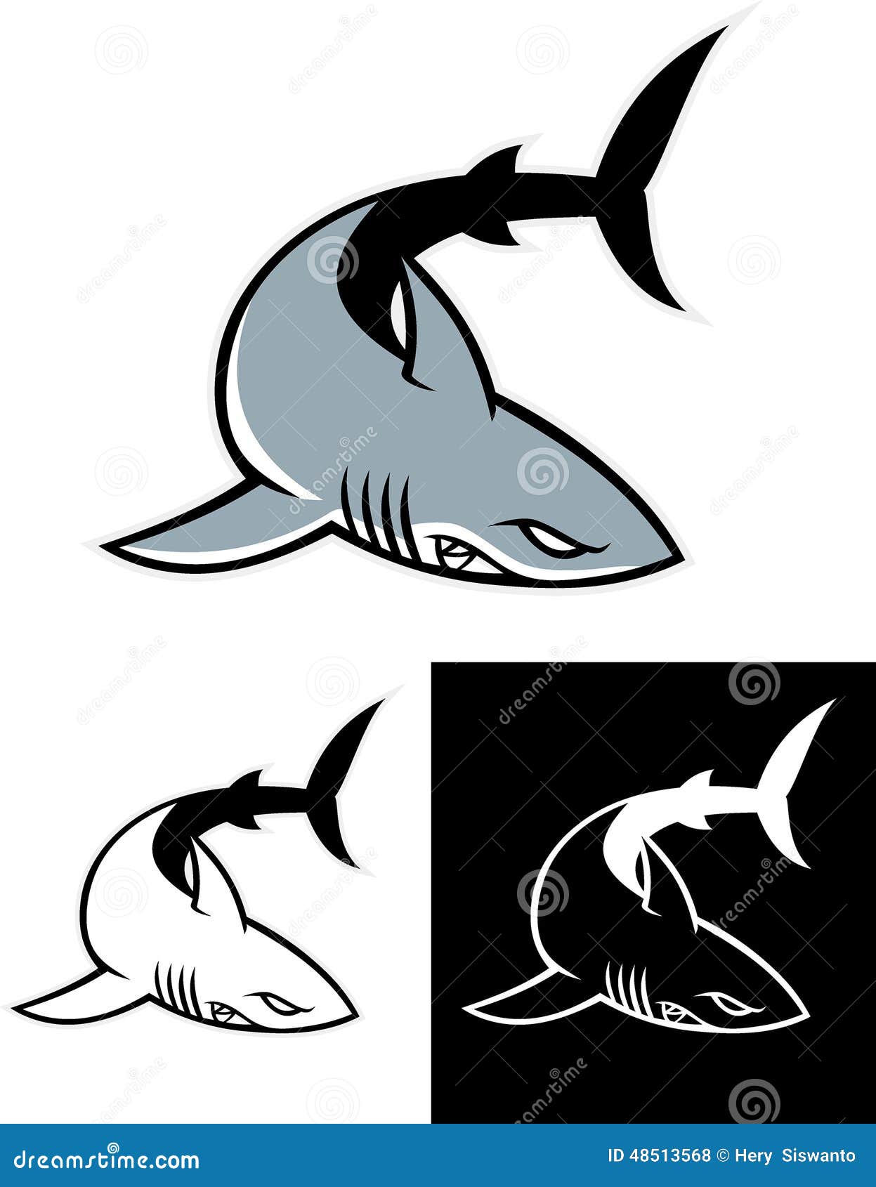 Simple shark mascot stock vector. Illustration of mouth - 48513568