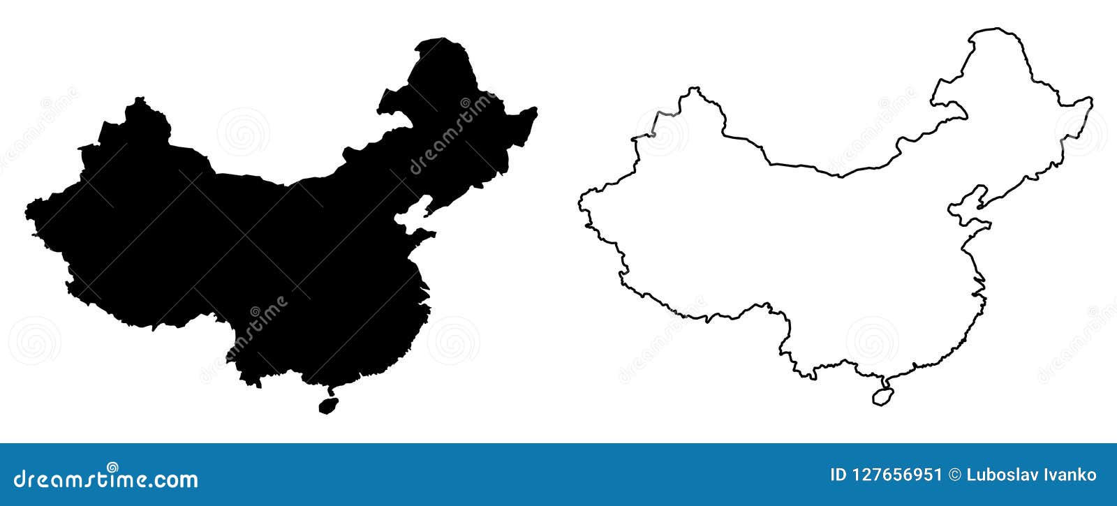 Simple only Sharp Corners Map of China Vector Drawing. Filled Stock ...