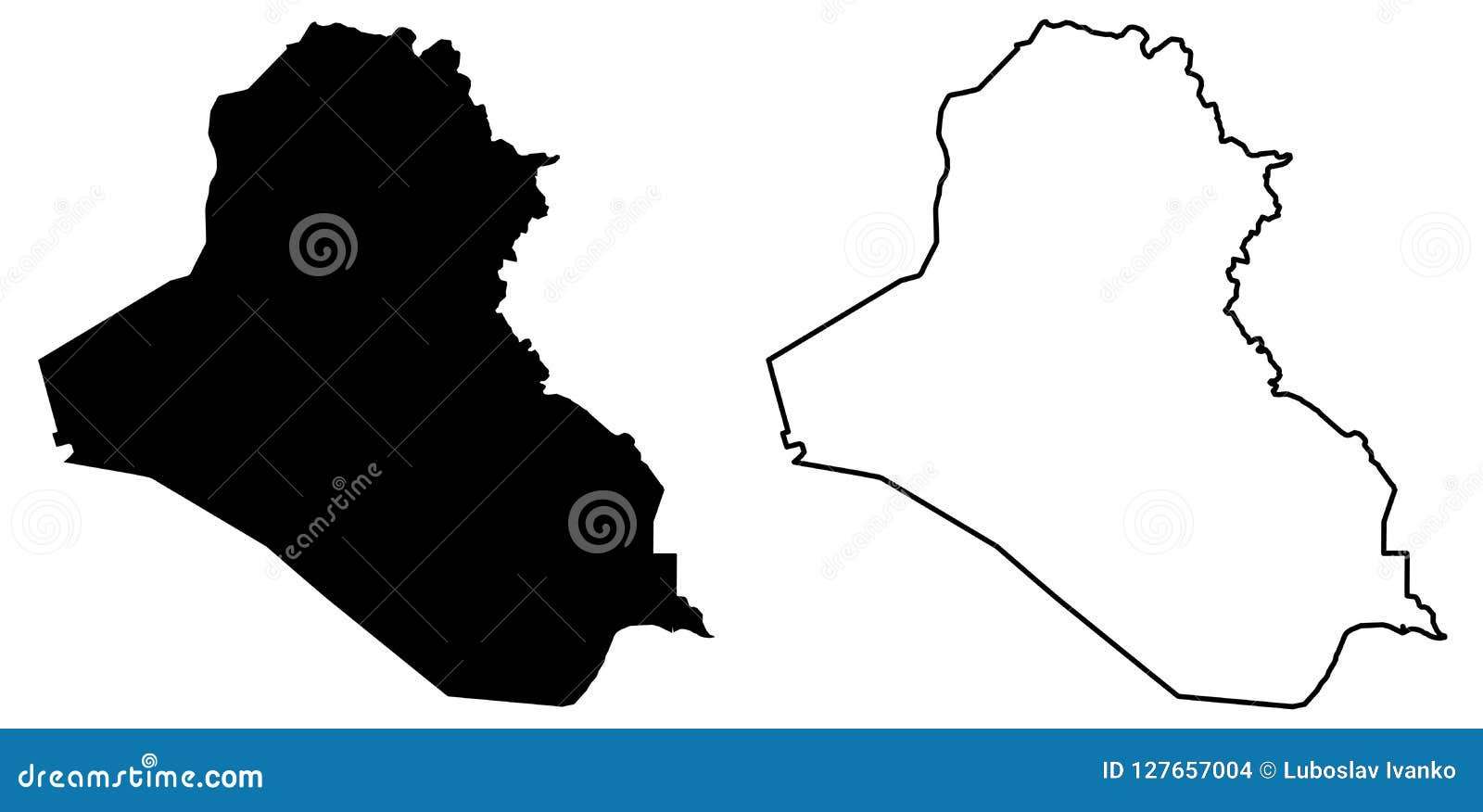 Simple only Sharp Corners Map of Iraq Vector Drawing. Mercator Stock ...
