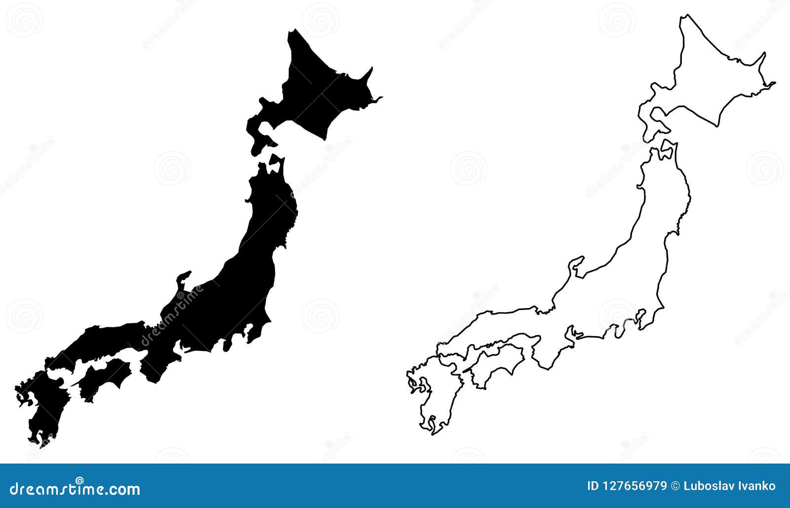Simple only Sharp Corners Map of Japan Vector Drawing. Filled Stock ...