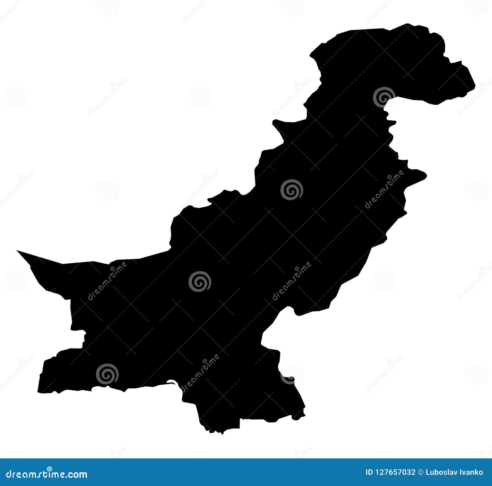 Simple only Sharp Corners Map of Pakistan Vector Drawing. Stock Vector ...