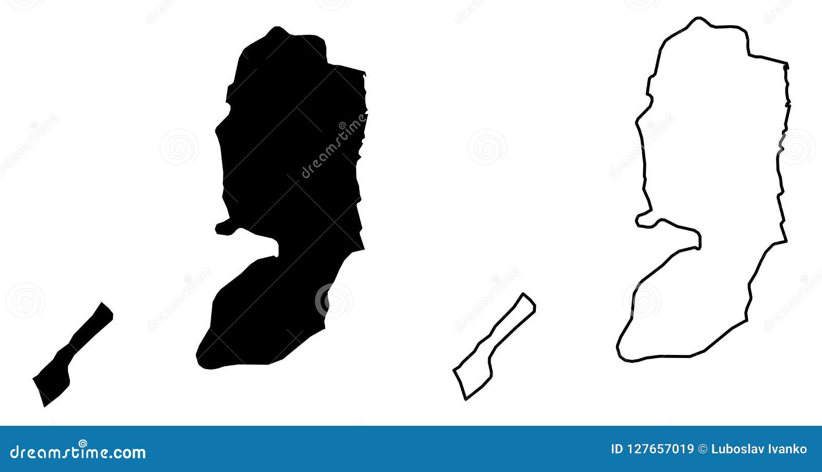 Simple Only Sharp Corners Map Of Palestine Vector Drawing. Mer ...