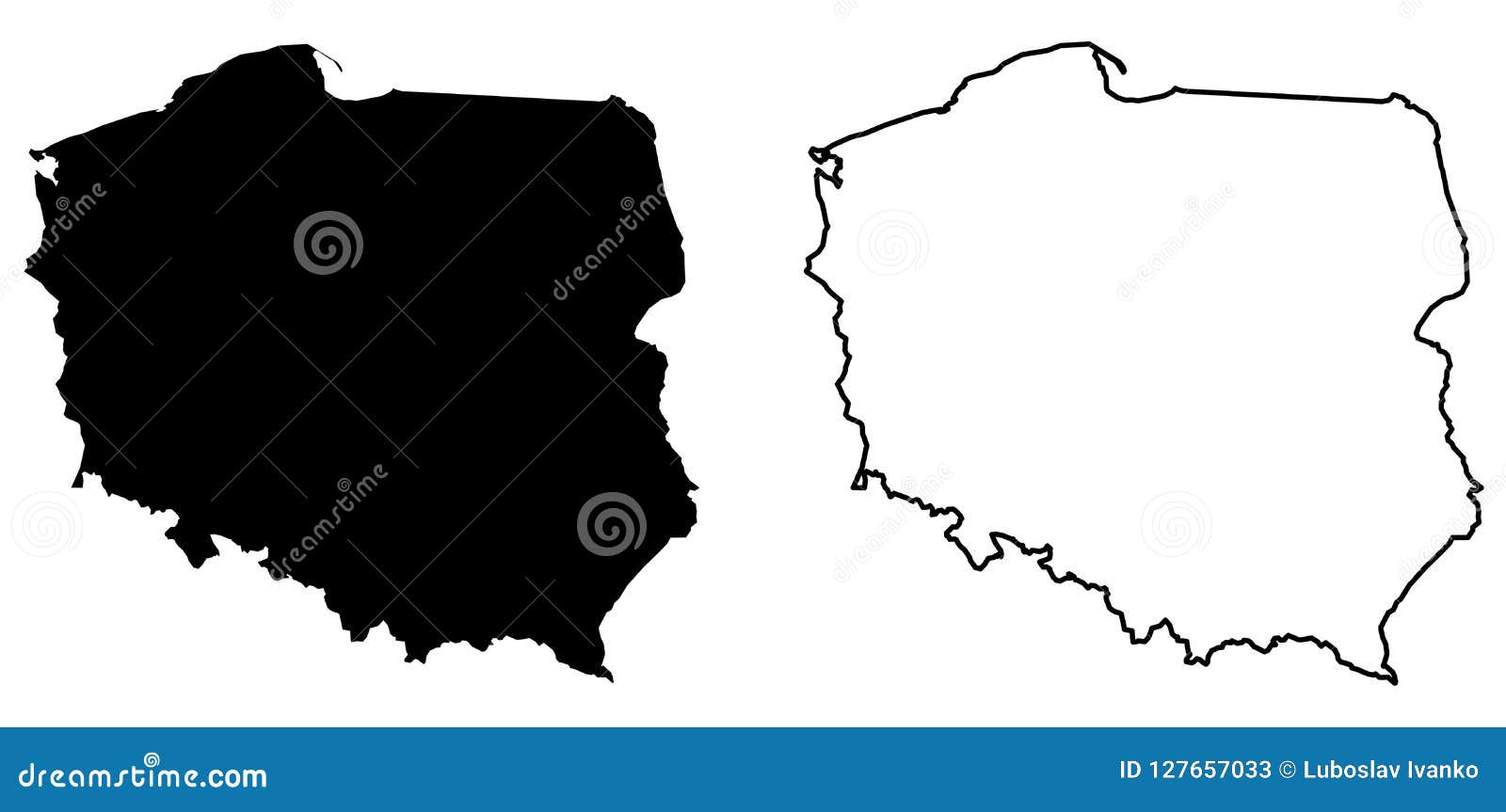 Simple only Sharp Corners Map of Poland Vector Drawing. Mercat Stock ...