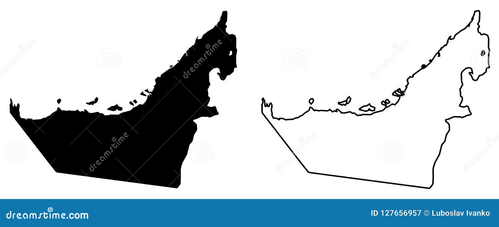 Simple only Sharp Corners Map of United Arab Emirates UAE V Stock ...