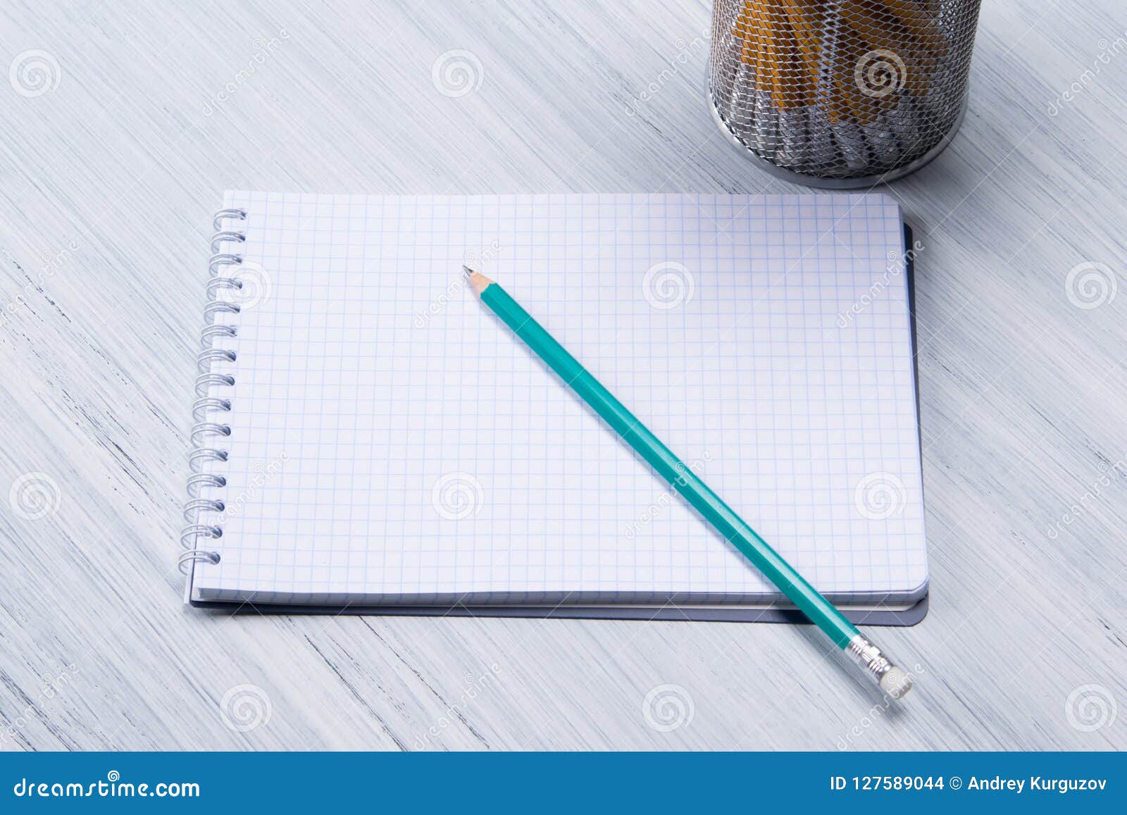 Simple Sharp Pencil Lies on a Blank Writing Pad Stock Photo - Image of ...