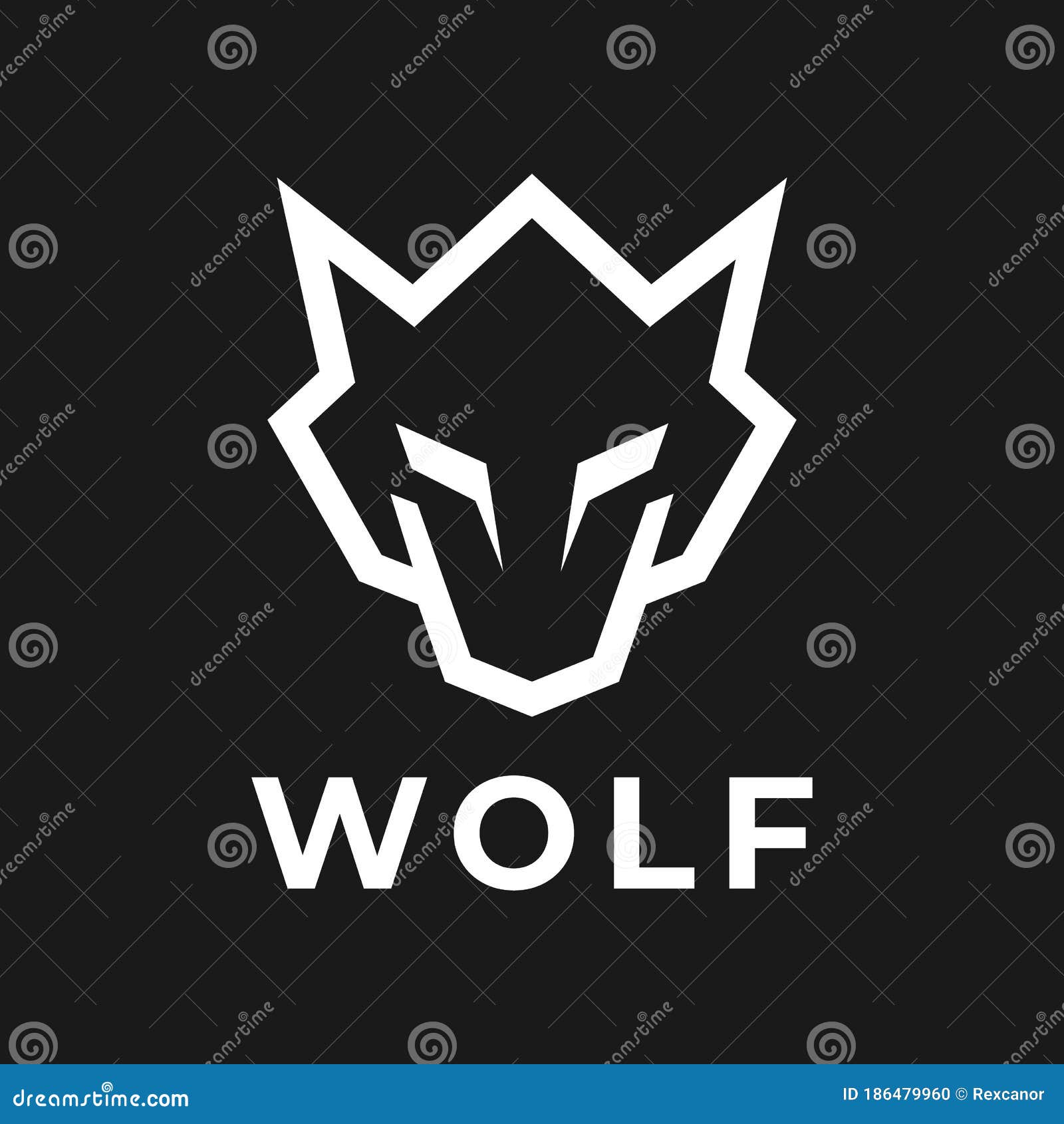 Sharp Wolf Head Line Logo Design Stock Vector - Illustration of elegant ...
