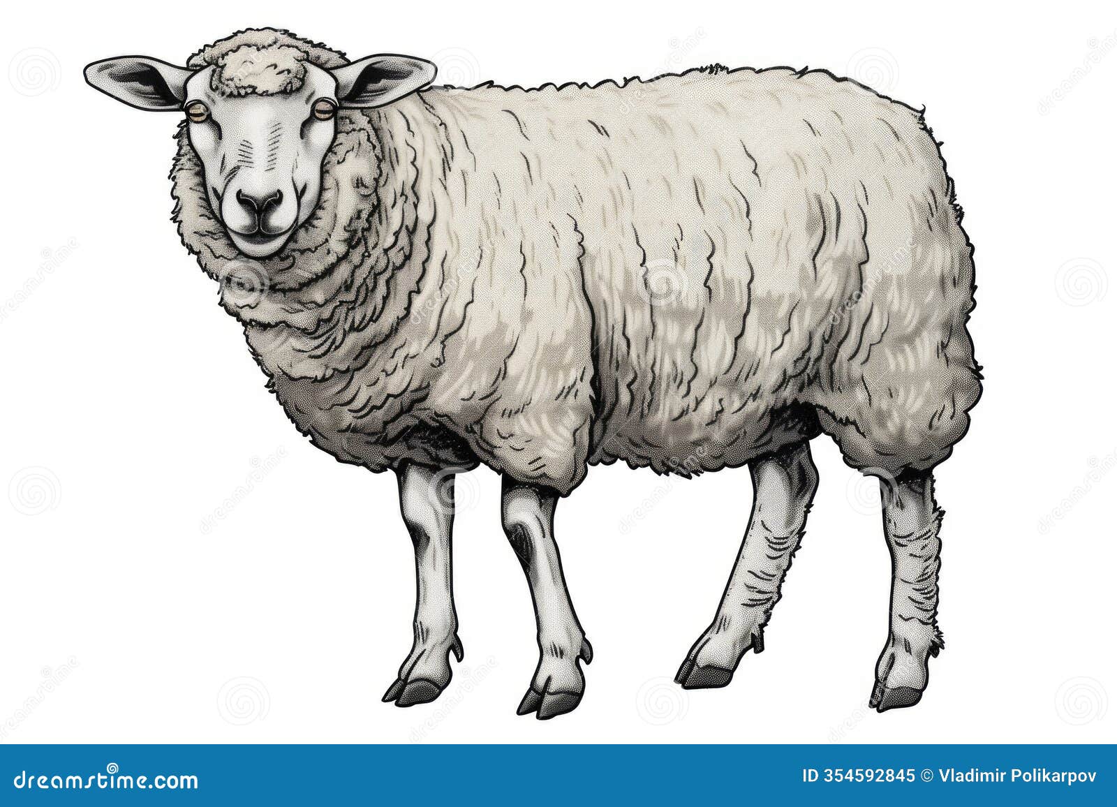 Simple Sheep Drawing on a White Background, Suitable for Various Design ...