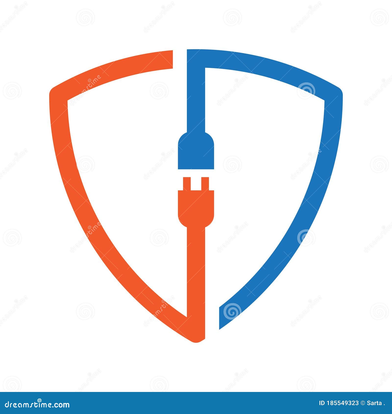 Simple Shield Electric Logo Template Stock Vector - Illustration of ...