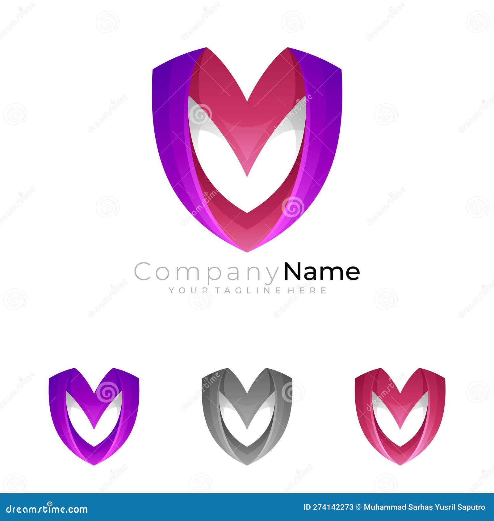 Simple Shield Logo with Security Icon Template Stock Vector ...