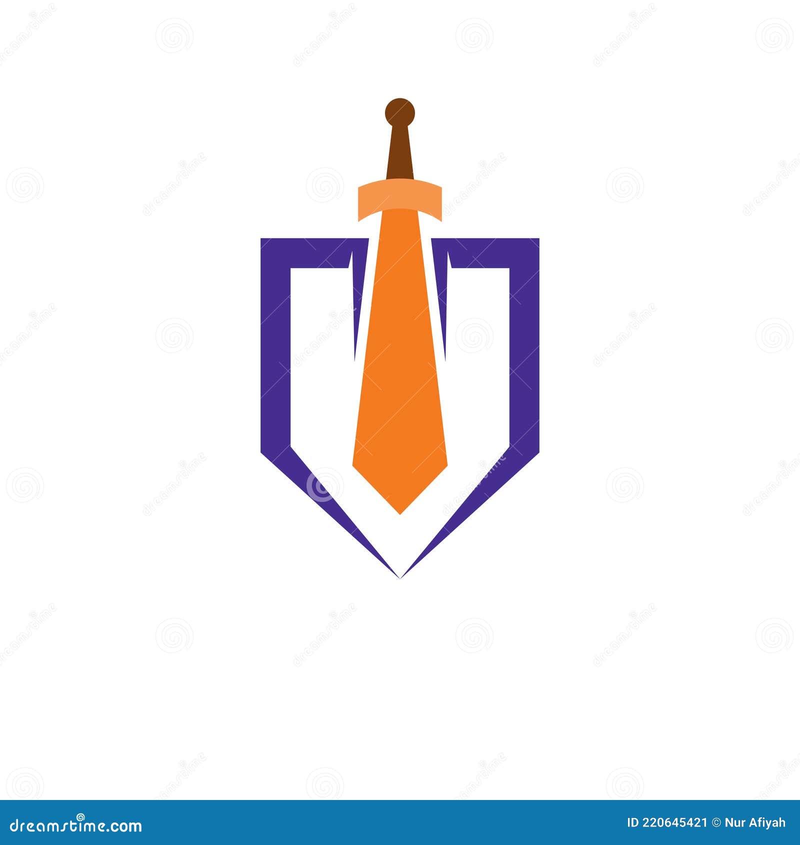 Simple Shield Logo and Sword Design Combination, Vector Stock Vector ...