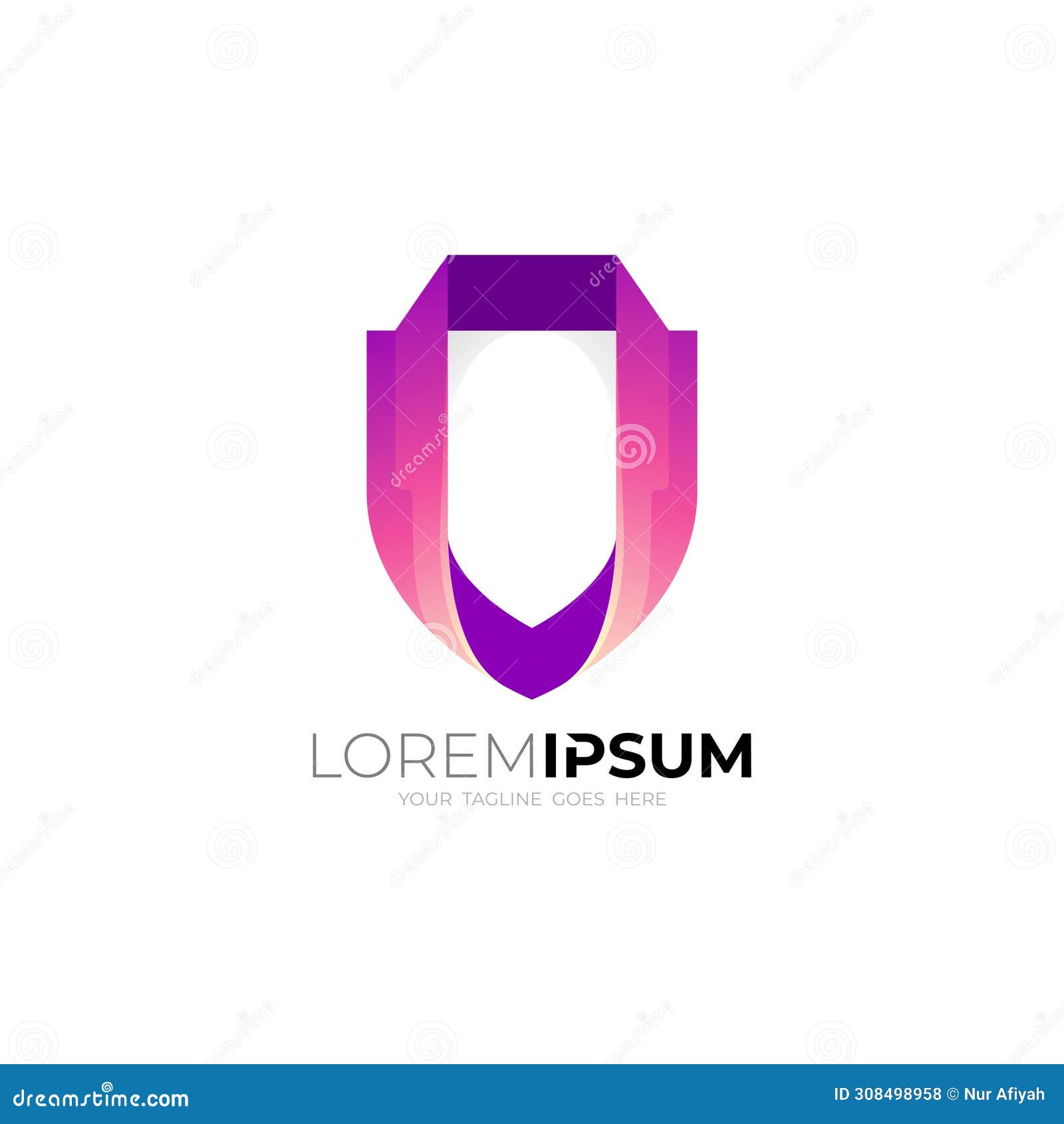 Simple Shield Logo Vector, Security Icon, 3d Colorful Design Stock ...