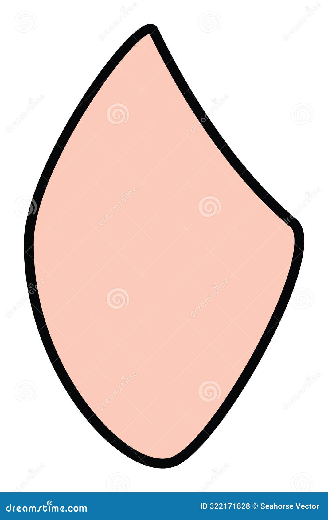 Simple Shield Shape Outline Vector Illustration Isolated White ...