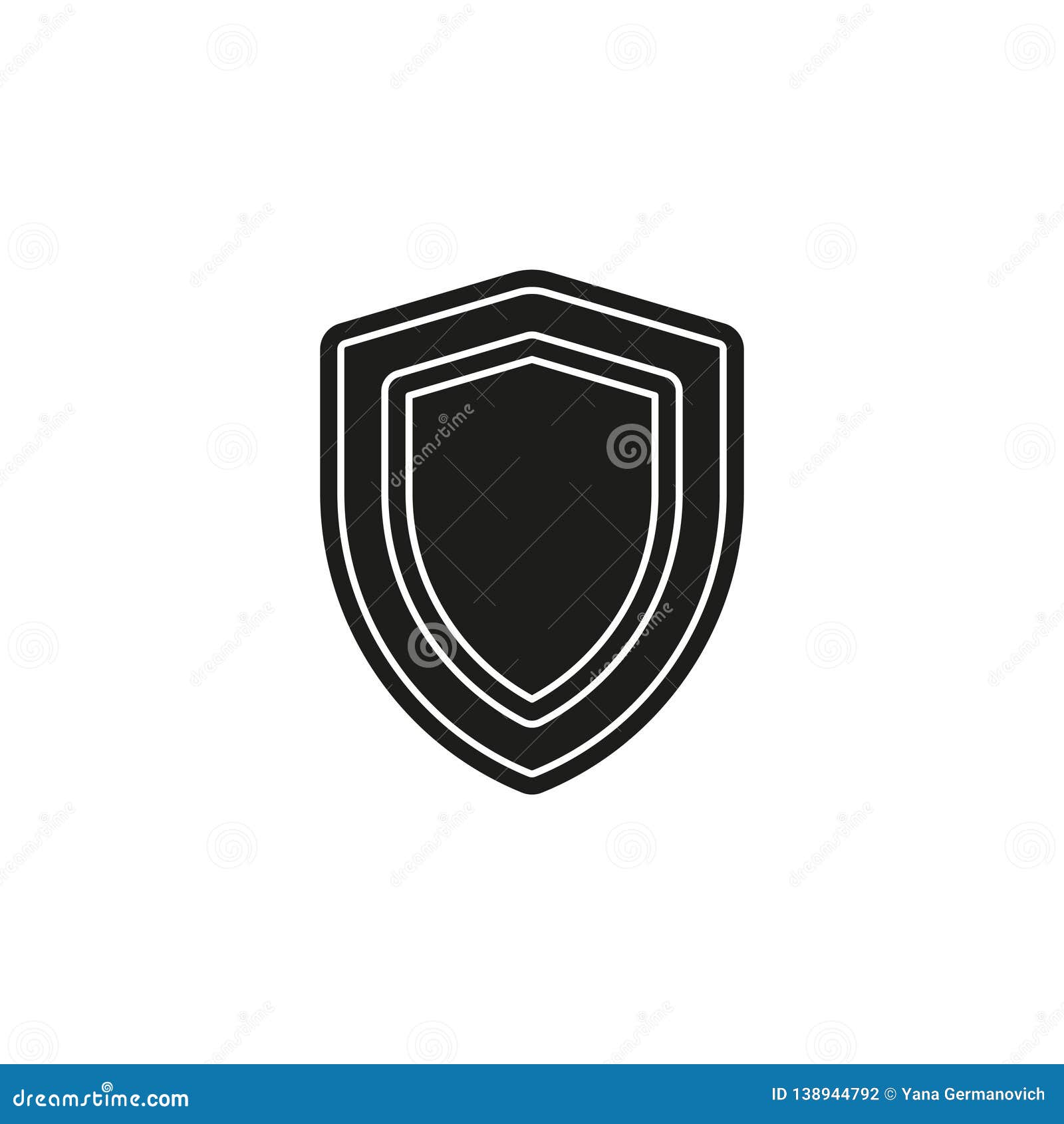 Simple Shield Vector Icon stock illustration. Illustration of equipment ...