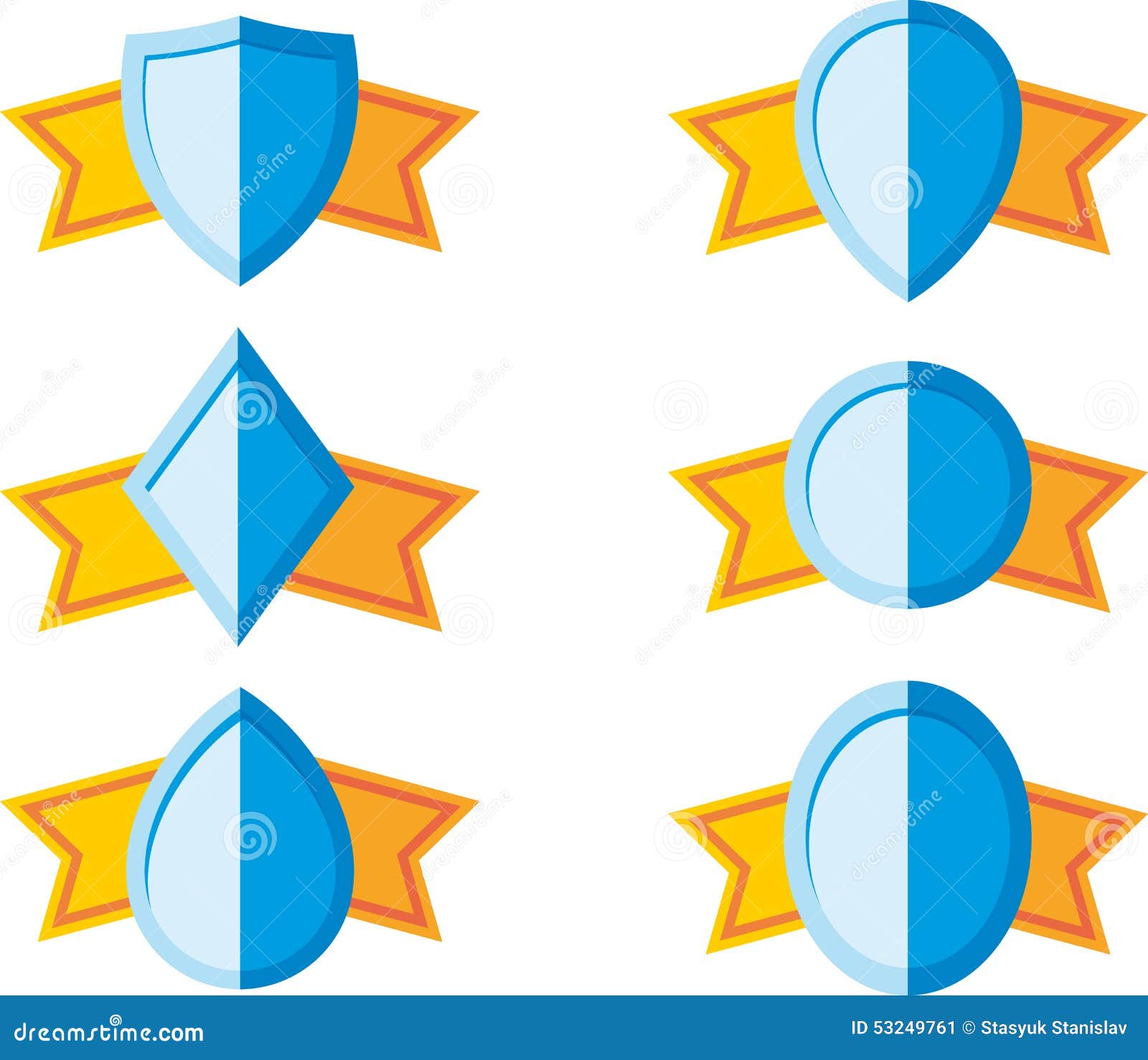 Simple shields with ribbon stock vector. Illustration of decoration ...