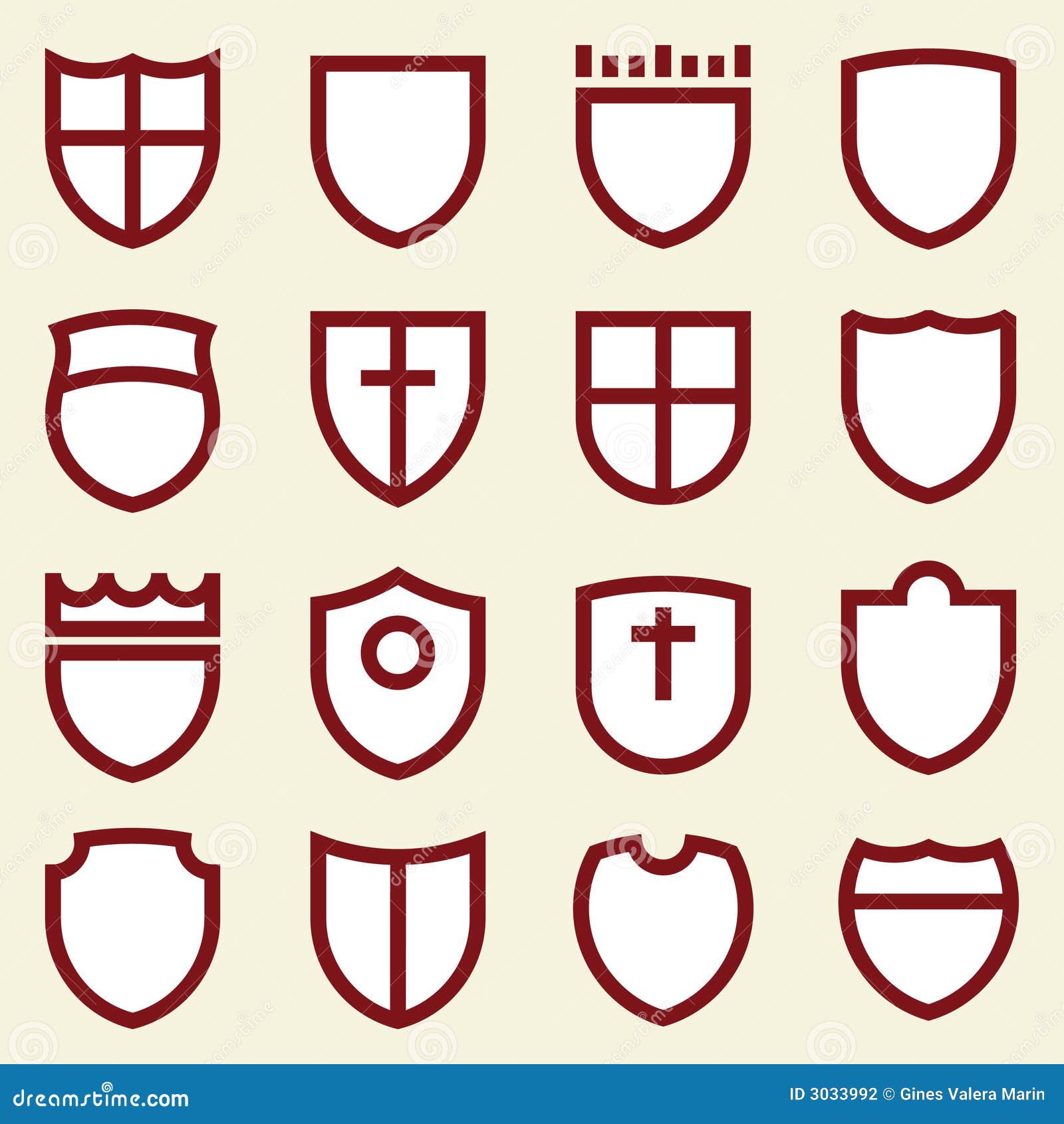 Simple shields (vector) stock vector. Illustration of nobility - 3033992