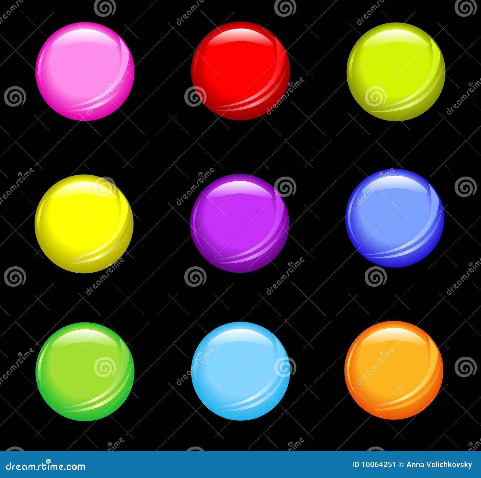 Shiny Buttons In Different Colours Vector Illustration | CartoonDealer ...