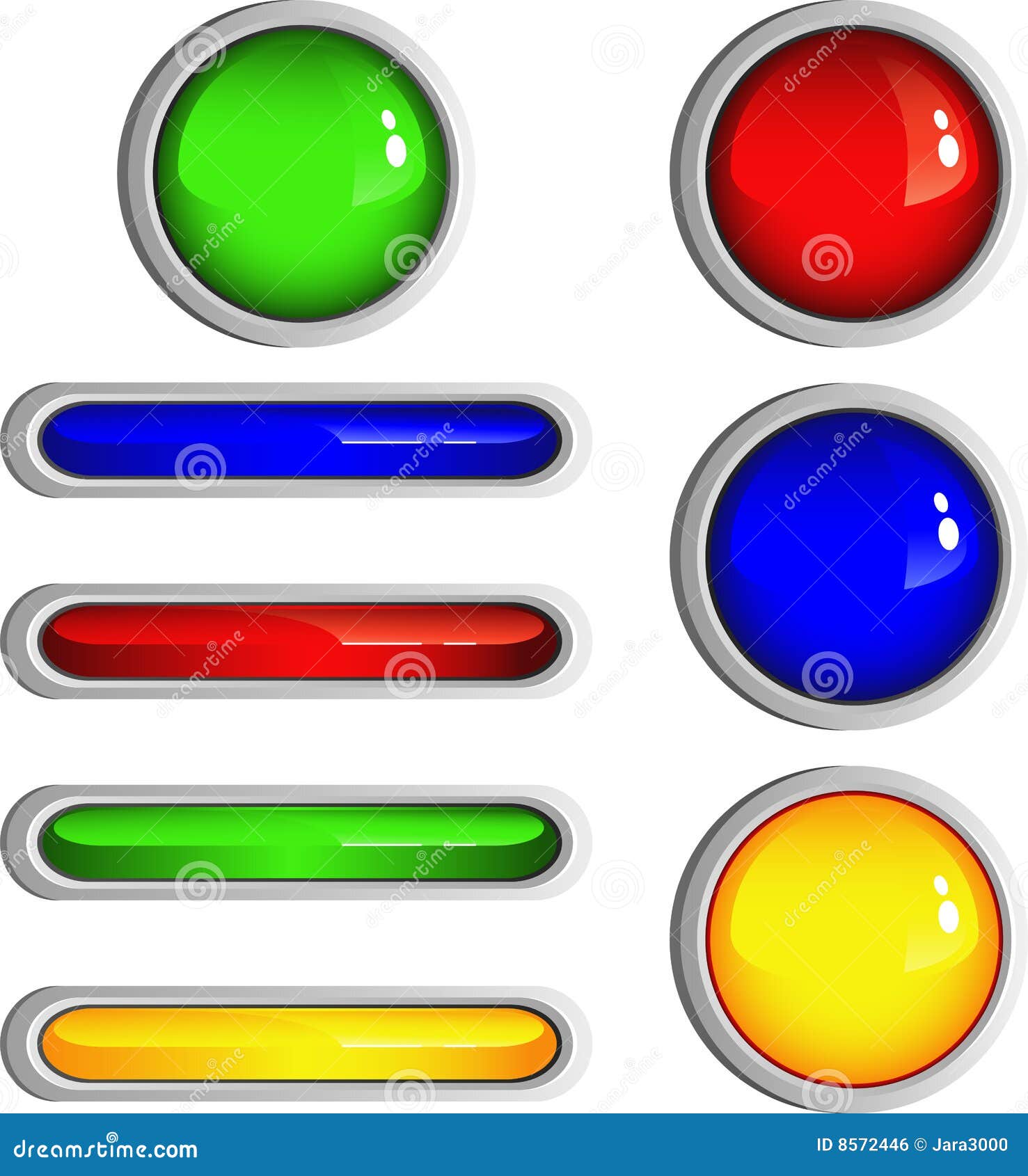 Shiny Buttons In Different Colours Vector Illustration | CartoonDealer ...