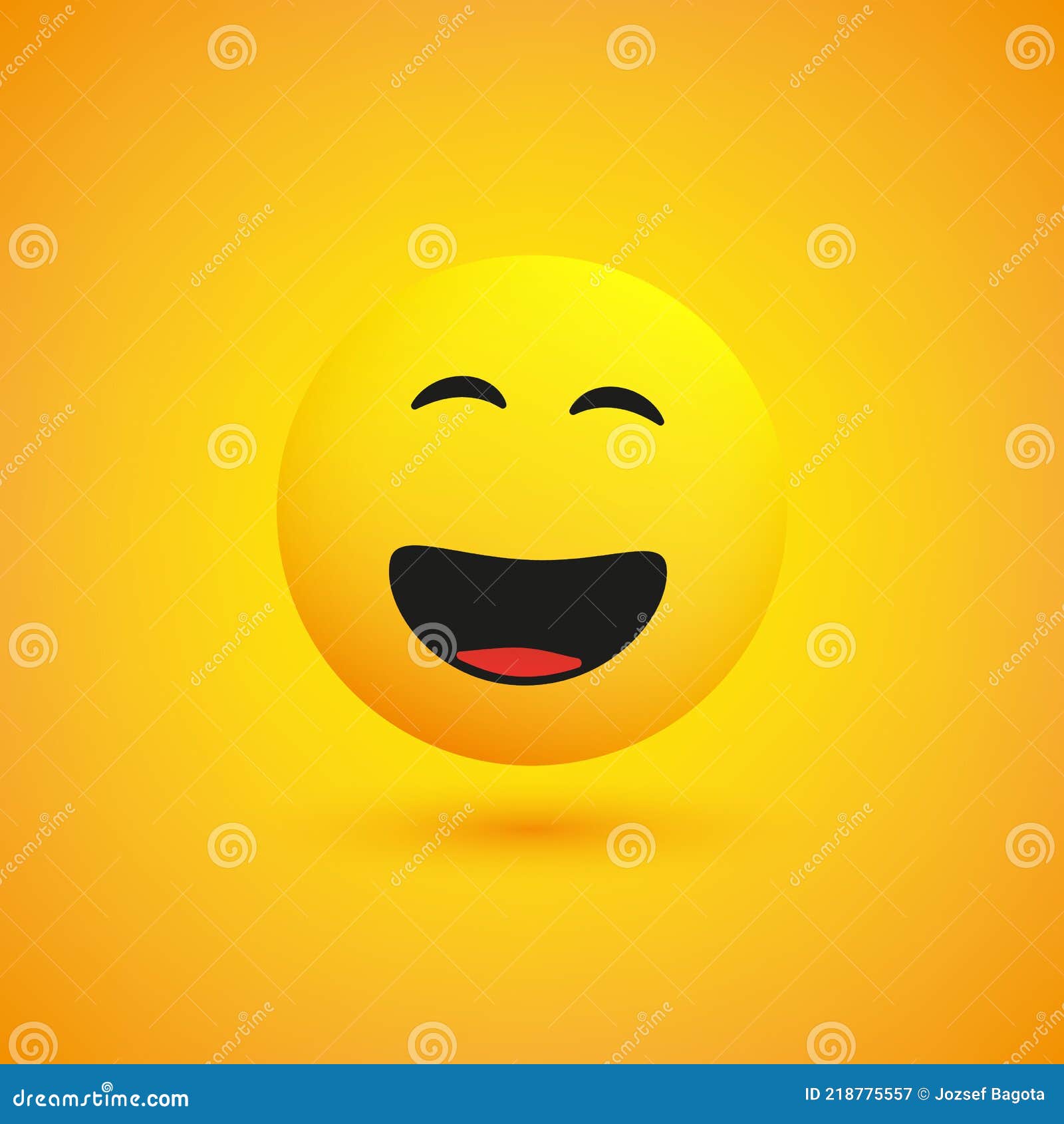 Simple Shiny Happy Smiling Emoticon on Yellow Background - Vector ...