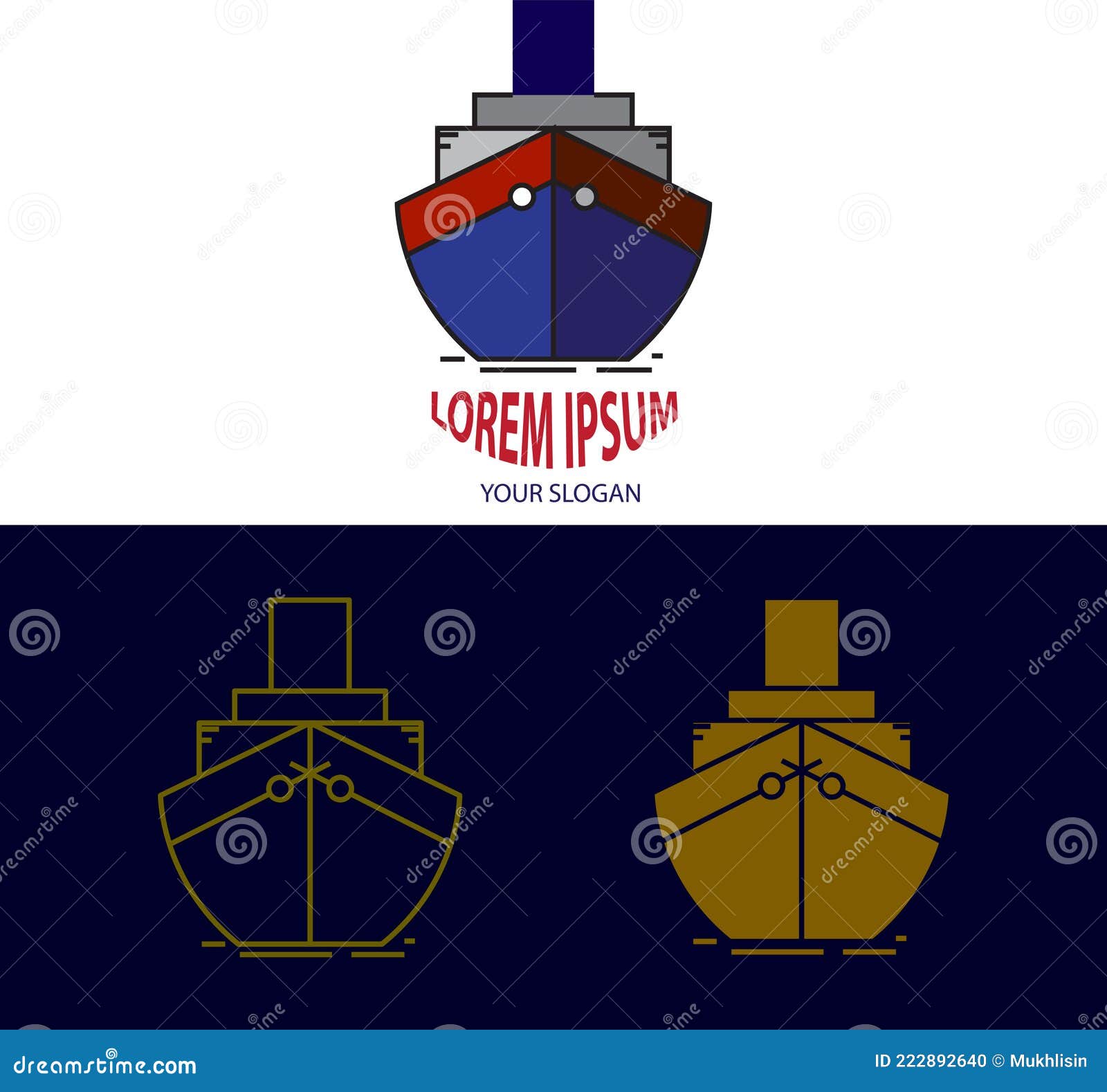 Simple Ship Logo Design. Colorful Ship Logo Stock Vector - Illustration ...