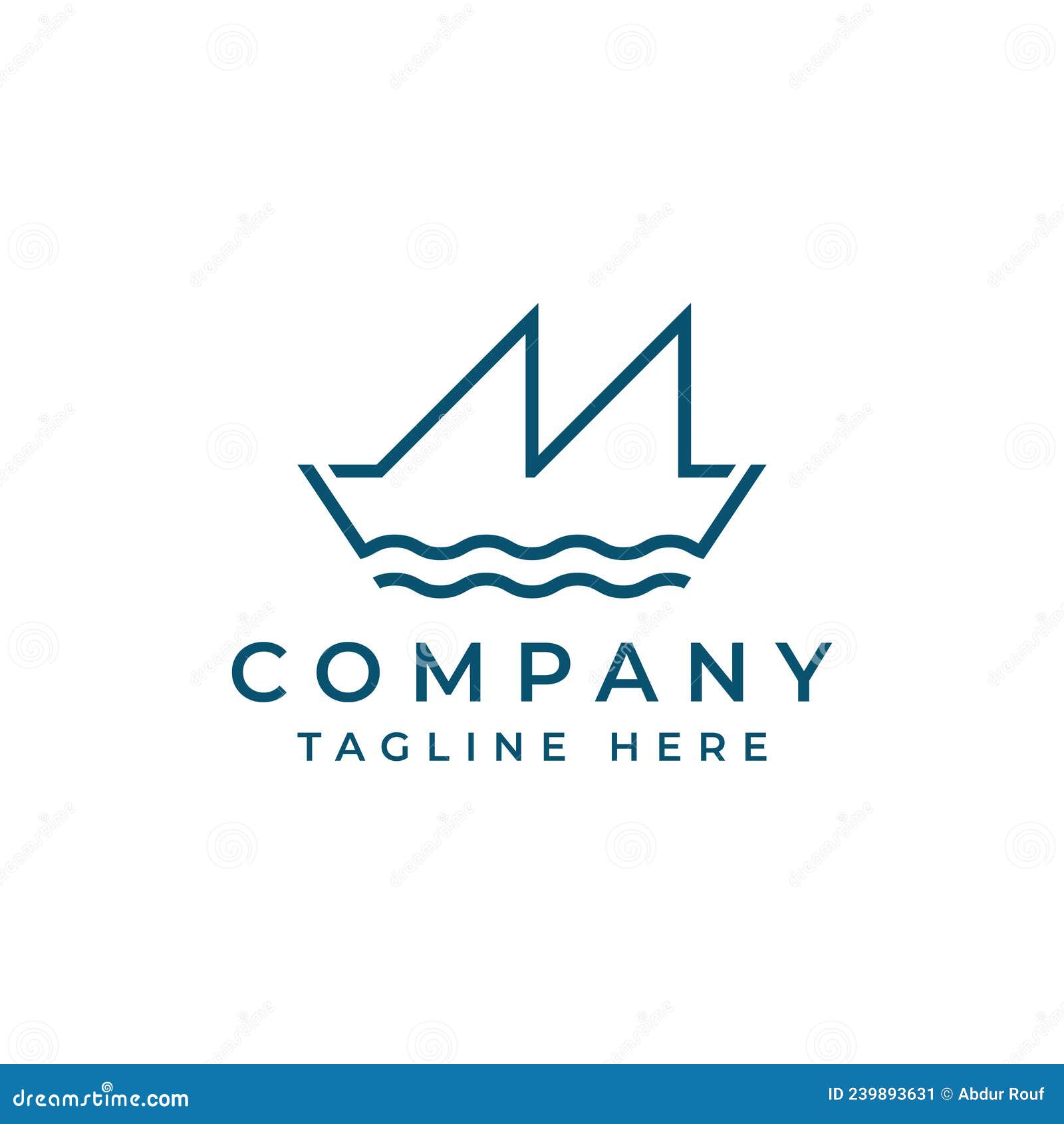 Simple Ship Vector Logo Design Stock Vector - Illustration of concept ...