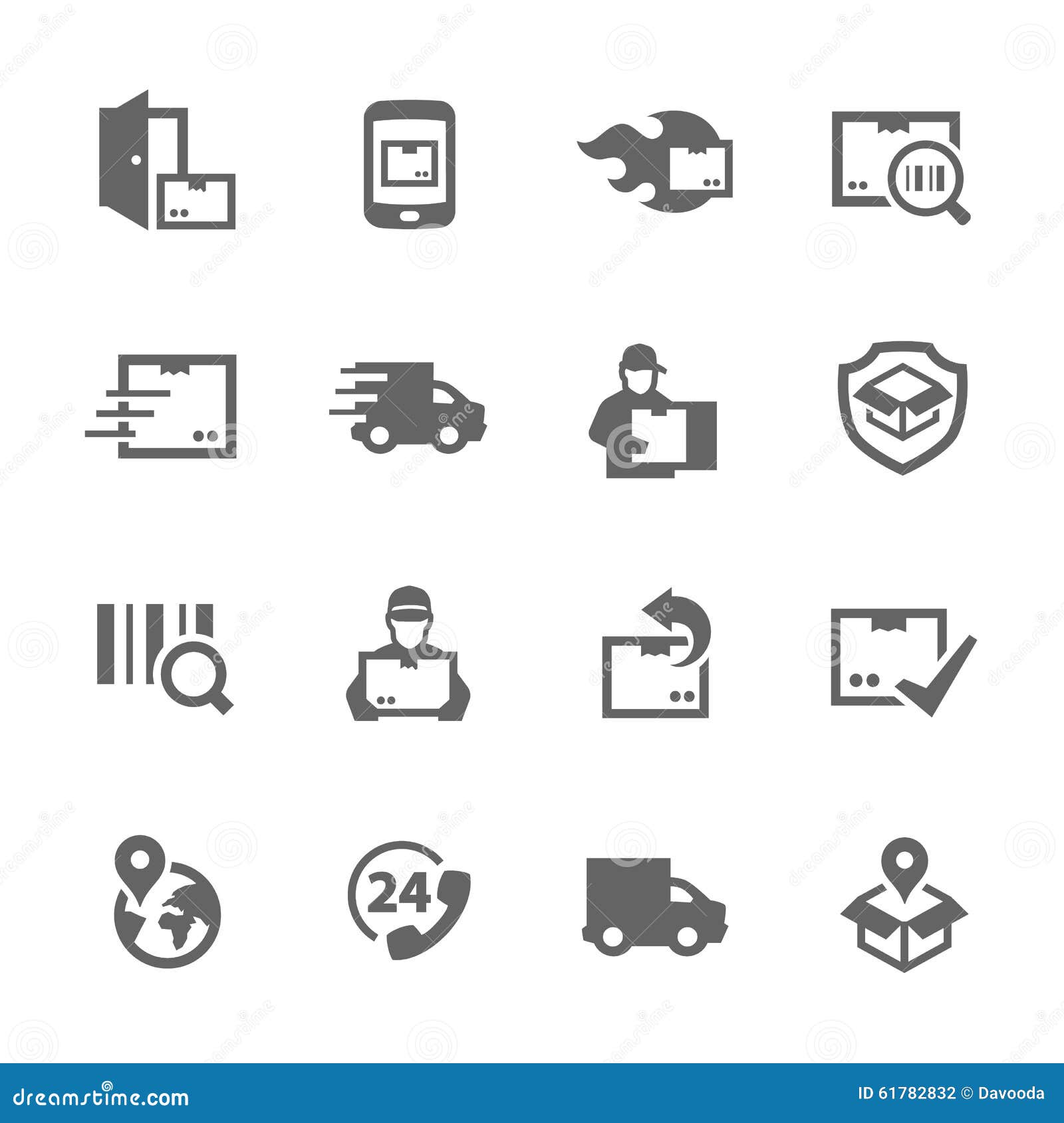 Simple Shipping and Delivery Icons Stock Vector - Illustration of earth ...
