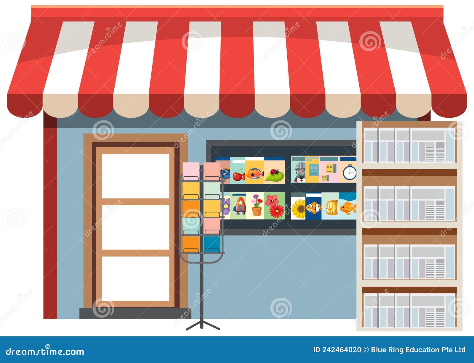 A Simple Shop on White Background Stock Vector - Illustration of simple ...