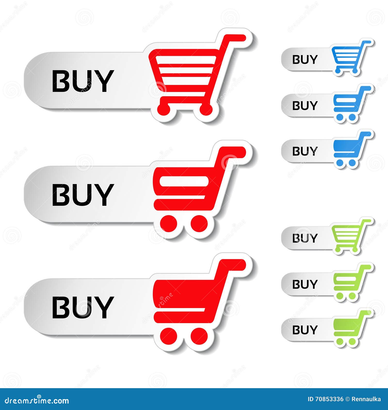 Simple Shopping Cart, Menu Items, White Buttons with Trolley Stock ...