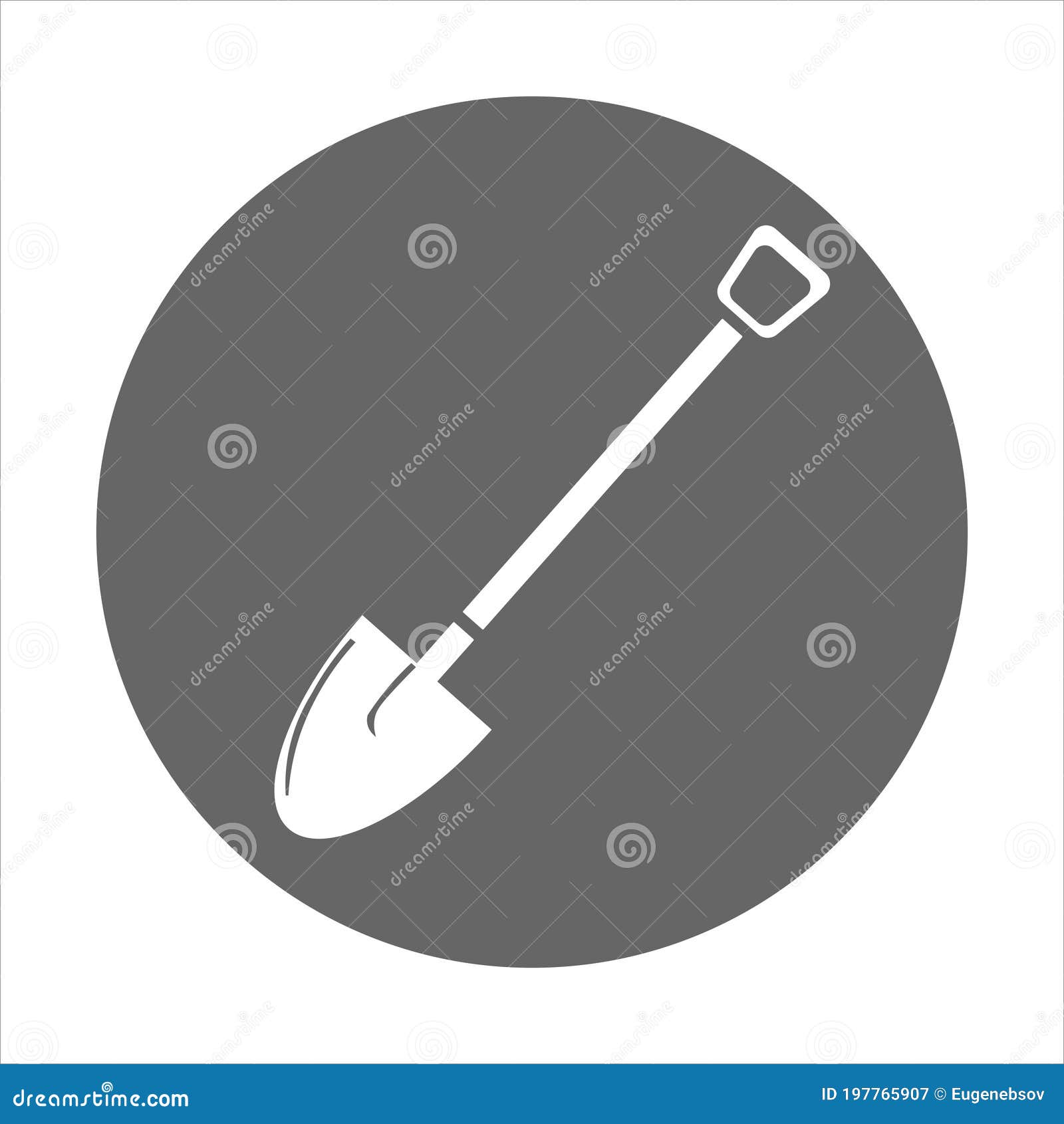 Simple Shovel Icon Illustration Concept Of Work Tools Cartoon Vector ...