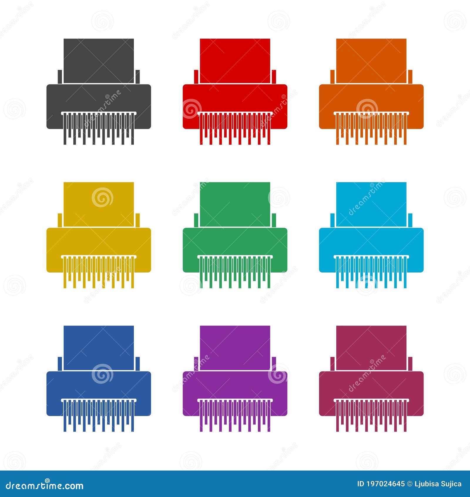 Simple Shredder Icon, Color Set Stock Vector - Illustration of boat ...