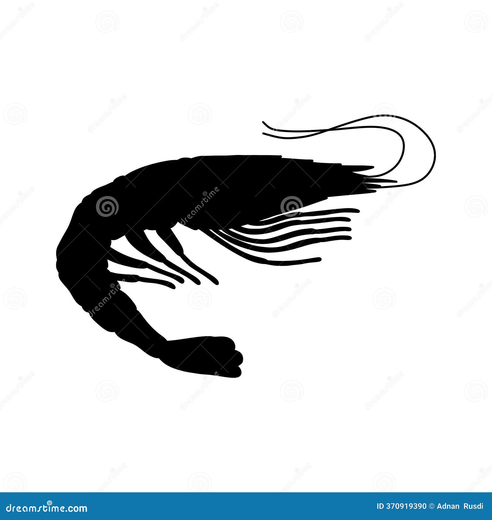 Shrimp Silhouette Vector Printable Vector | CartoonDealer.com #345297952