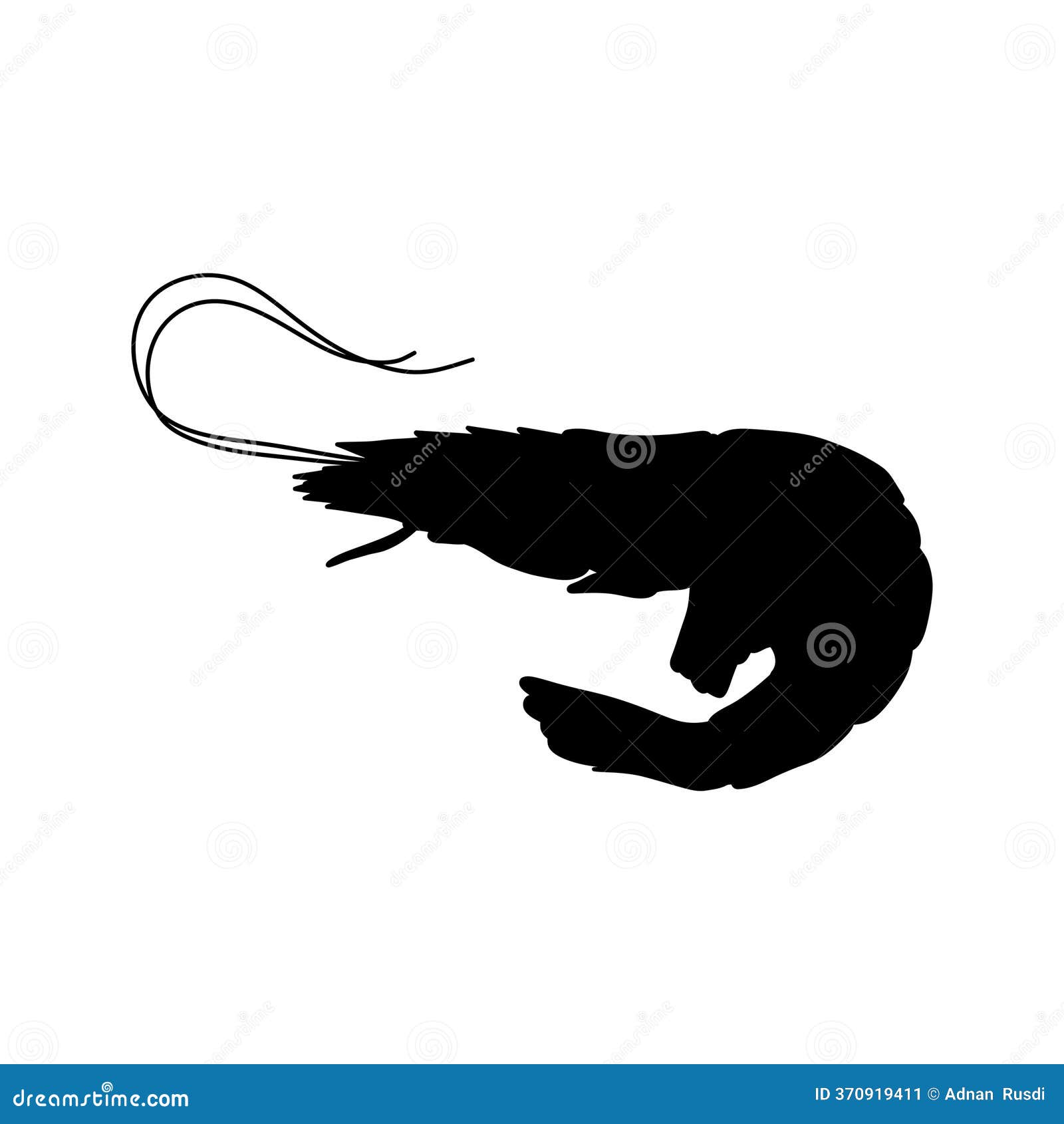 Shrimp Silhouette. Isolated Shrimp On White Background Cartoon Vector ...