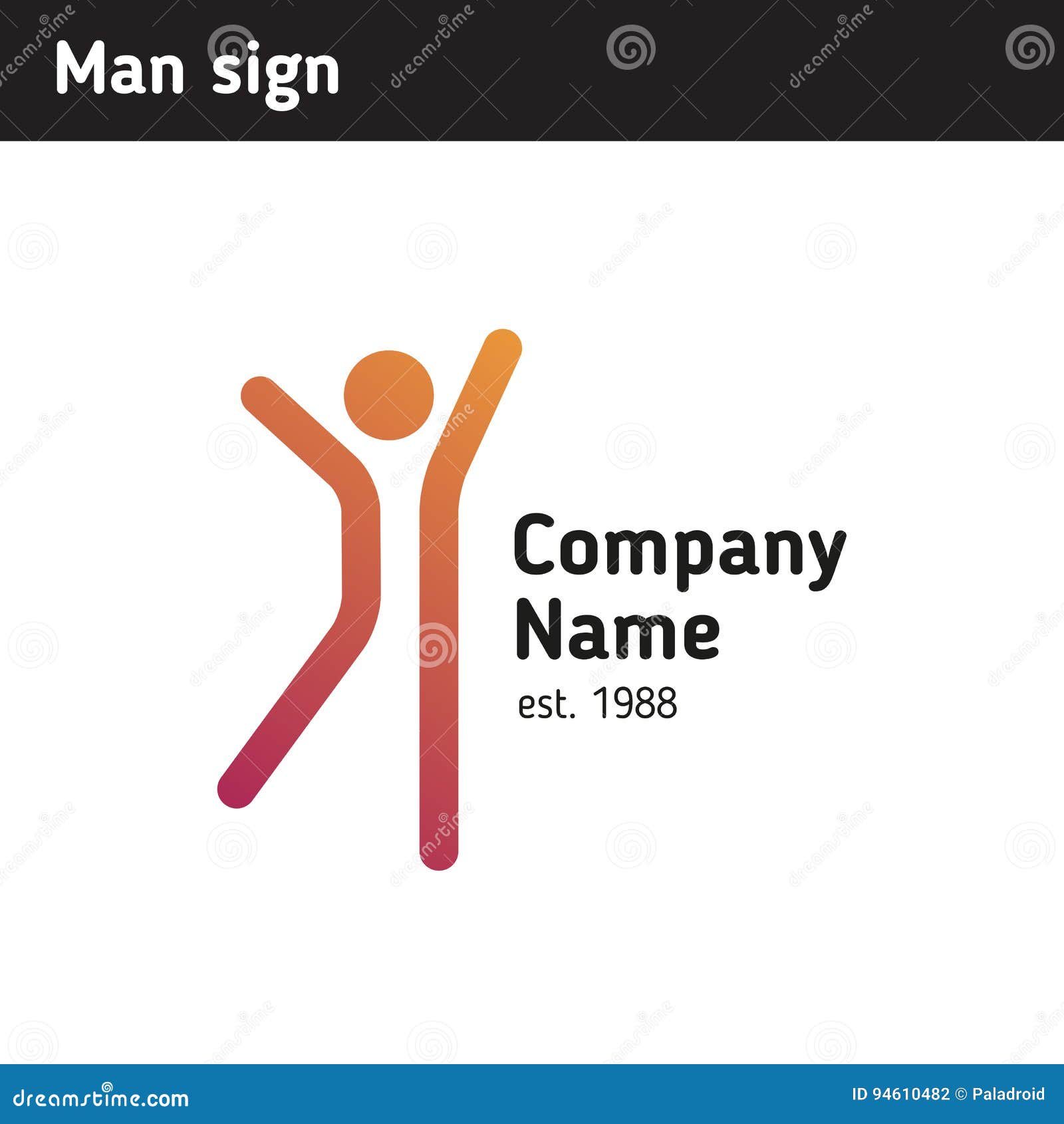 Simple sign man jumps stock vector. Illustration of business - 94610482