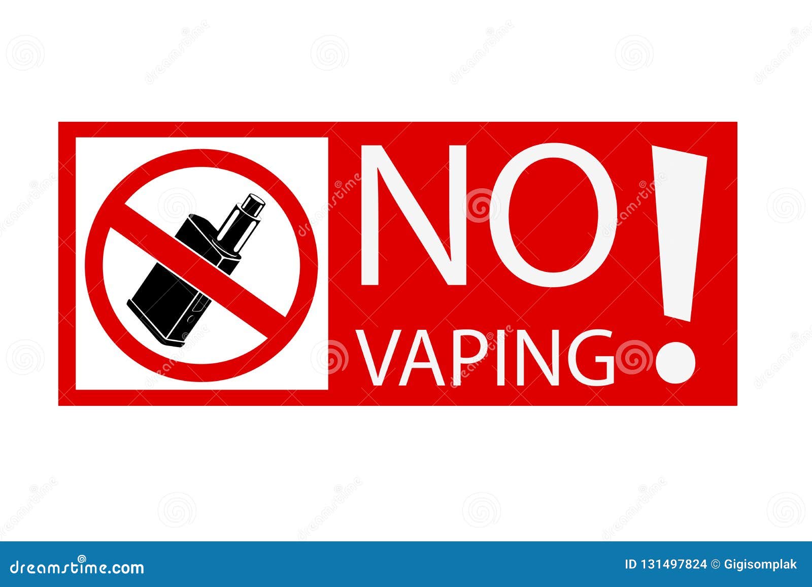 Simple Sign No Vaping, Isolated on White Stock Vector - Illustration of ...