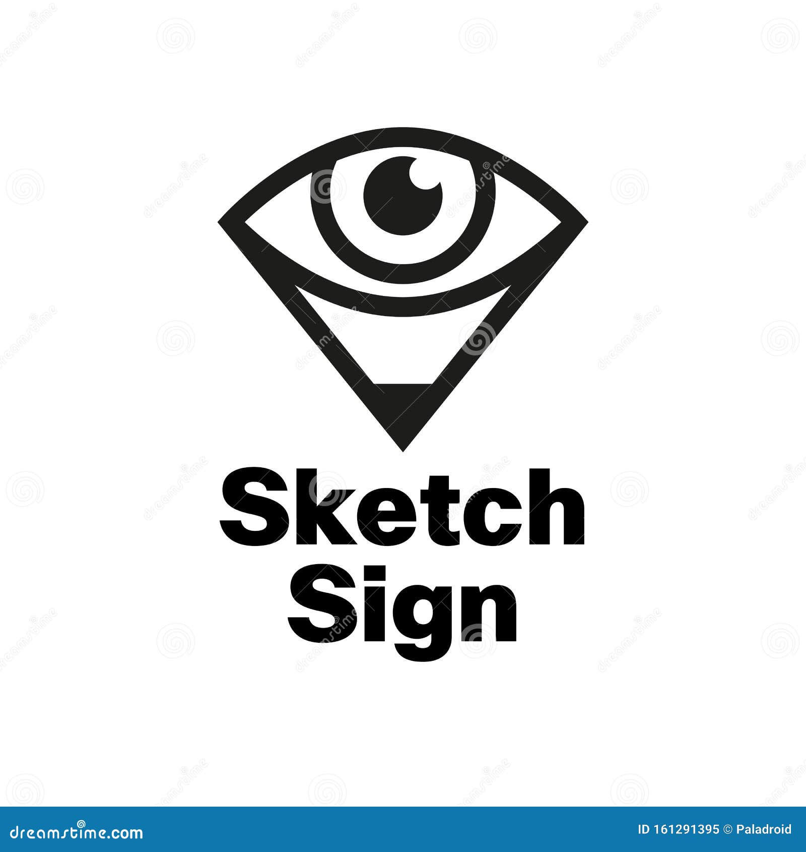 Simple Sign for School Drawing, Eye, Pencil, Perspective Stock Vector ...
