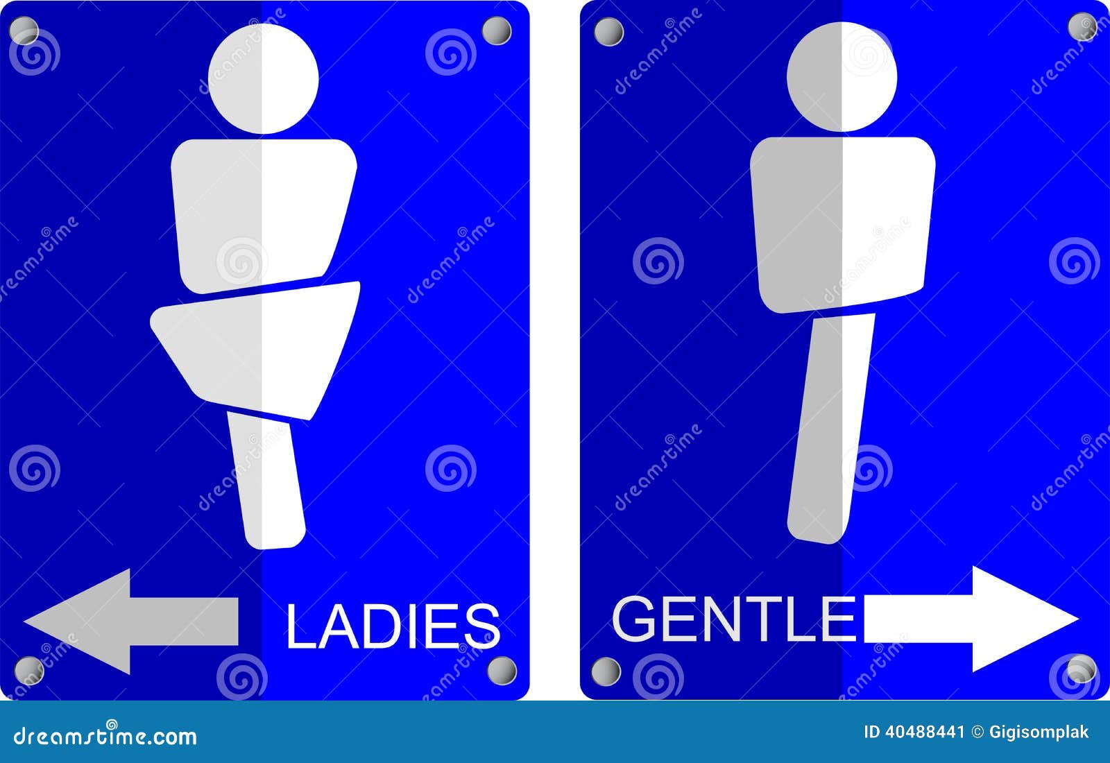 Toilet Symbols On White Background. White Silhouette With Letters In A ...