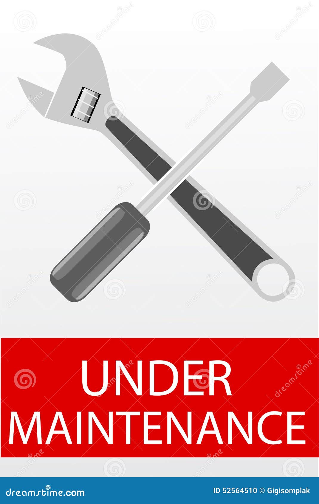 Simple Sign, Under Maintenance Stock Vector - Illustration of toolkit ...