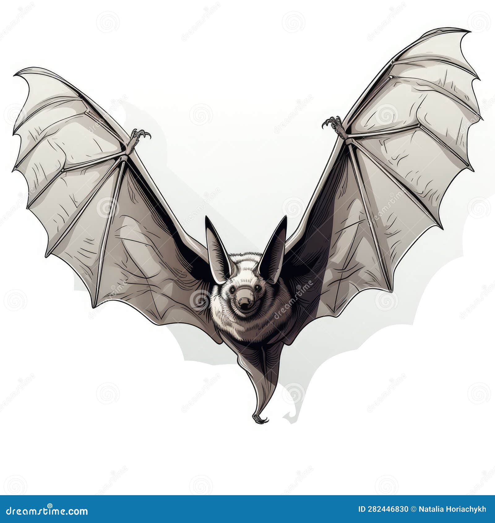 A Simple Silhouette Drawing of a Black Bat Isolated on a White ...