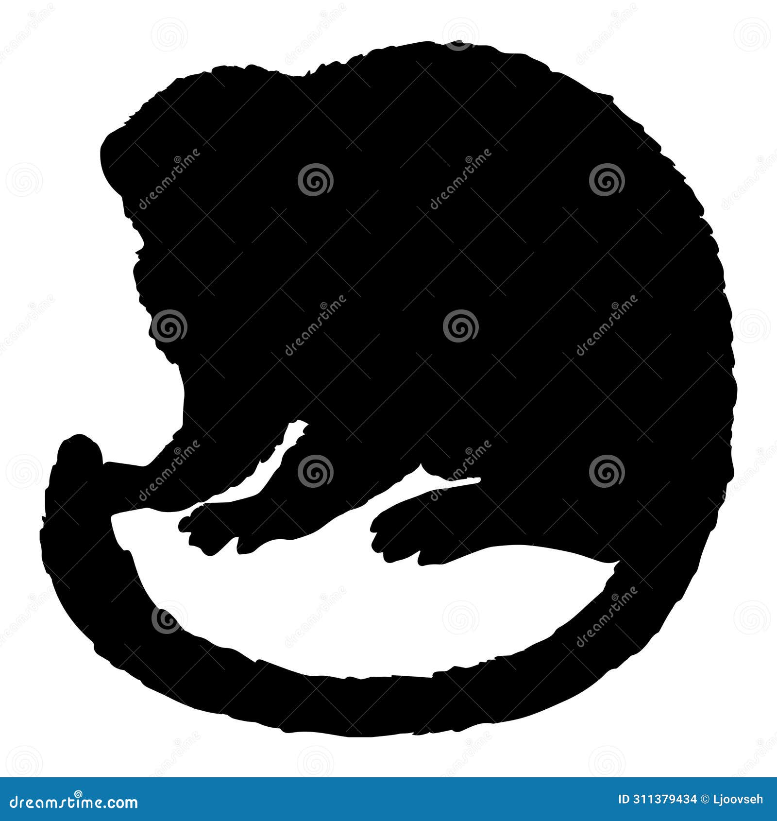 Simple Silhouette Illustration of Cute Night Monkey Stock Vector ...