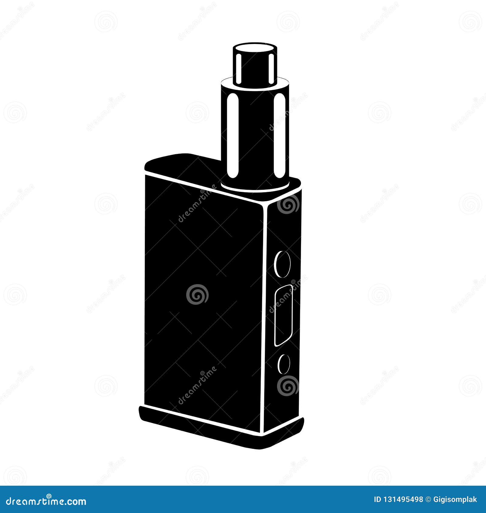 Simple Silhouette of Vape, Electric Cigarette, Isolated on White Stock ...