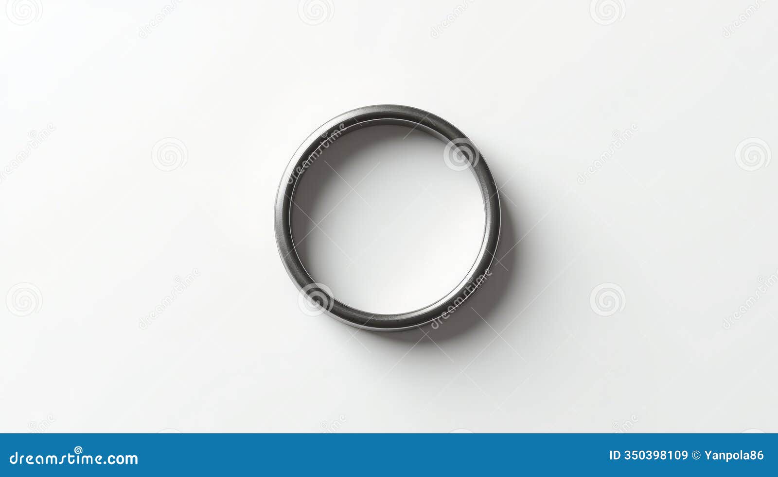 Simple Silver Metal Ring on a White Background, Minimalist Design Stock ...