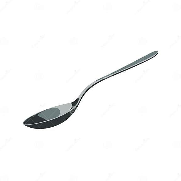Simple Silver Spoon Vector for Kitchen and Dining Design Projects Stock ...